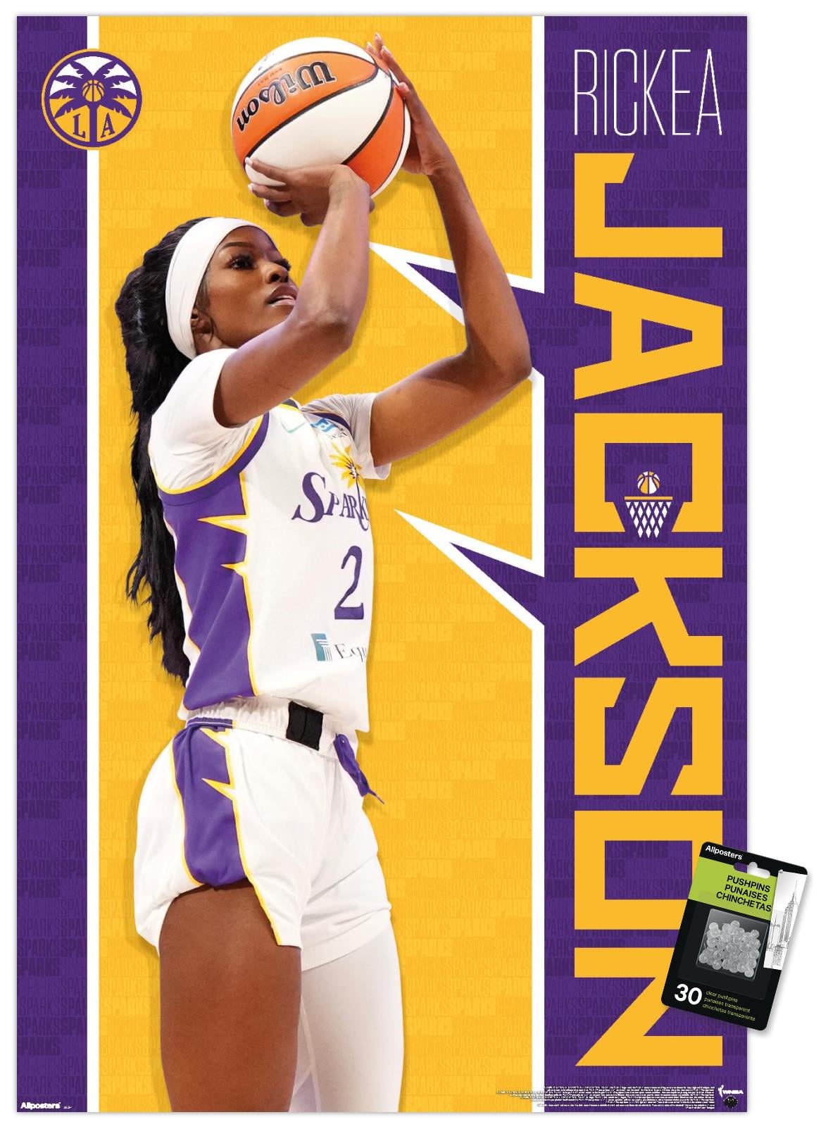 WNBA Los Angeles Sparks - Rickea Jackson 25 Wall Poster with Push Pins ...