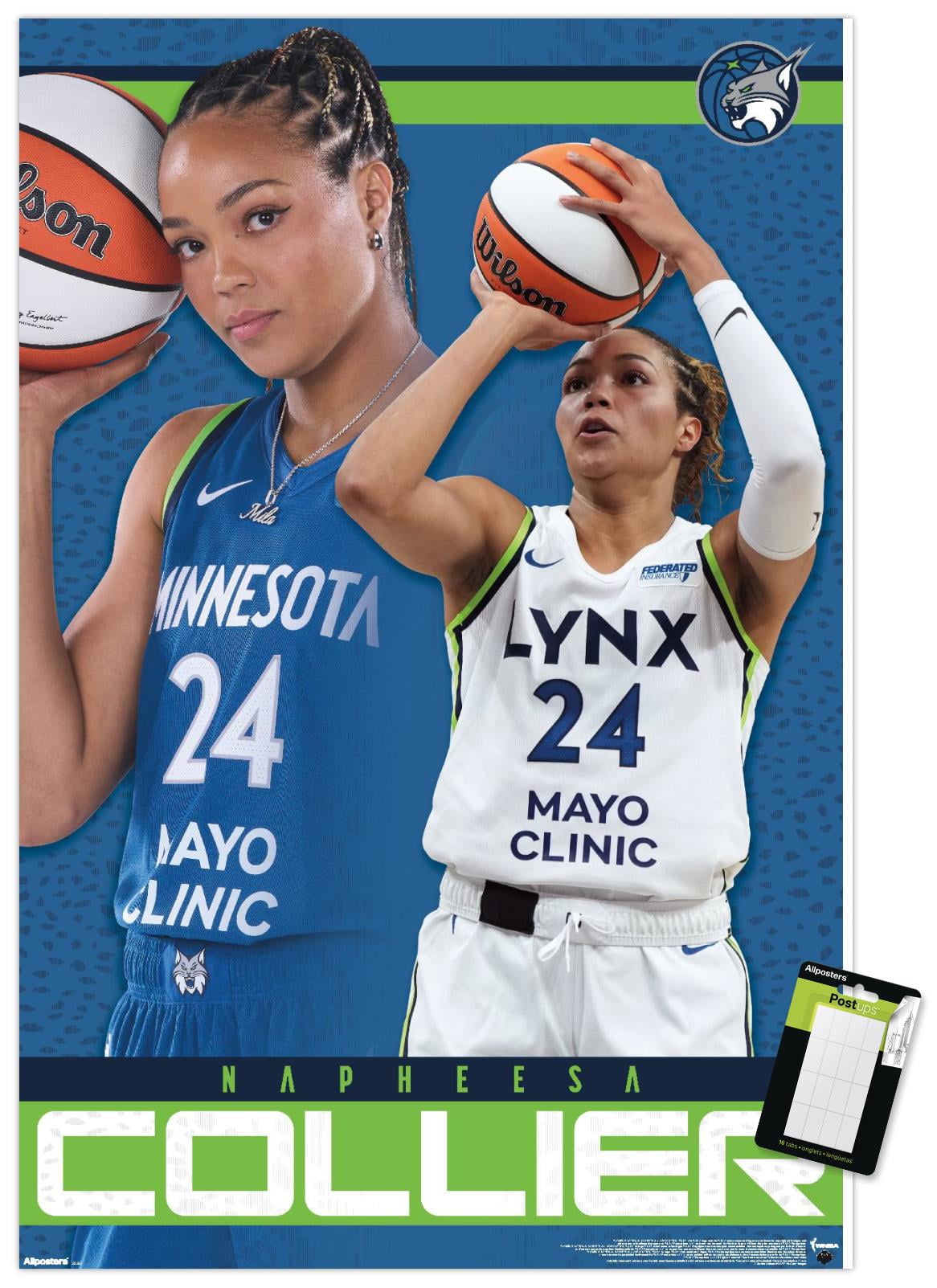 WNBA Minnesota Lynx - Napheesa Collier 25 Wall Poster, 22.375" x 34 ...