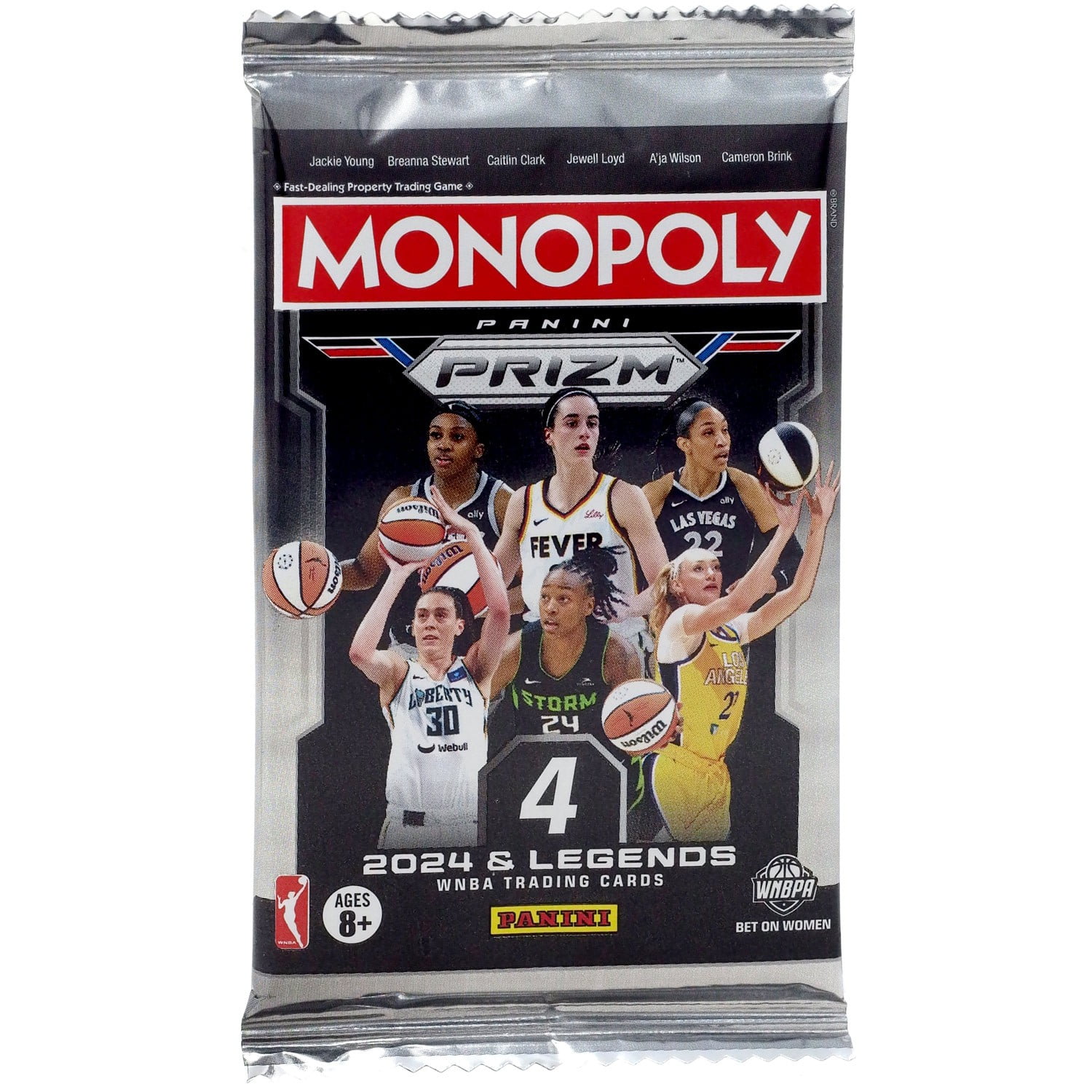 WNBA Monopoly 2024 & Legends Prizm Basketball Trading Card Booster Pack ...