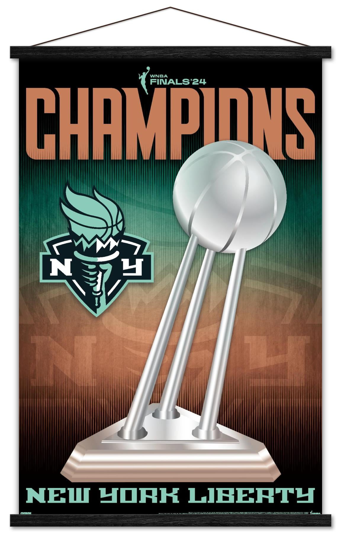 WNBA New York Liberty - 2024 WNBA Finals Team Logo Wall Poster with ...