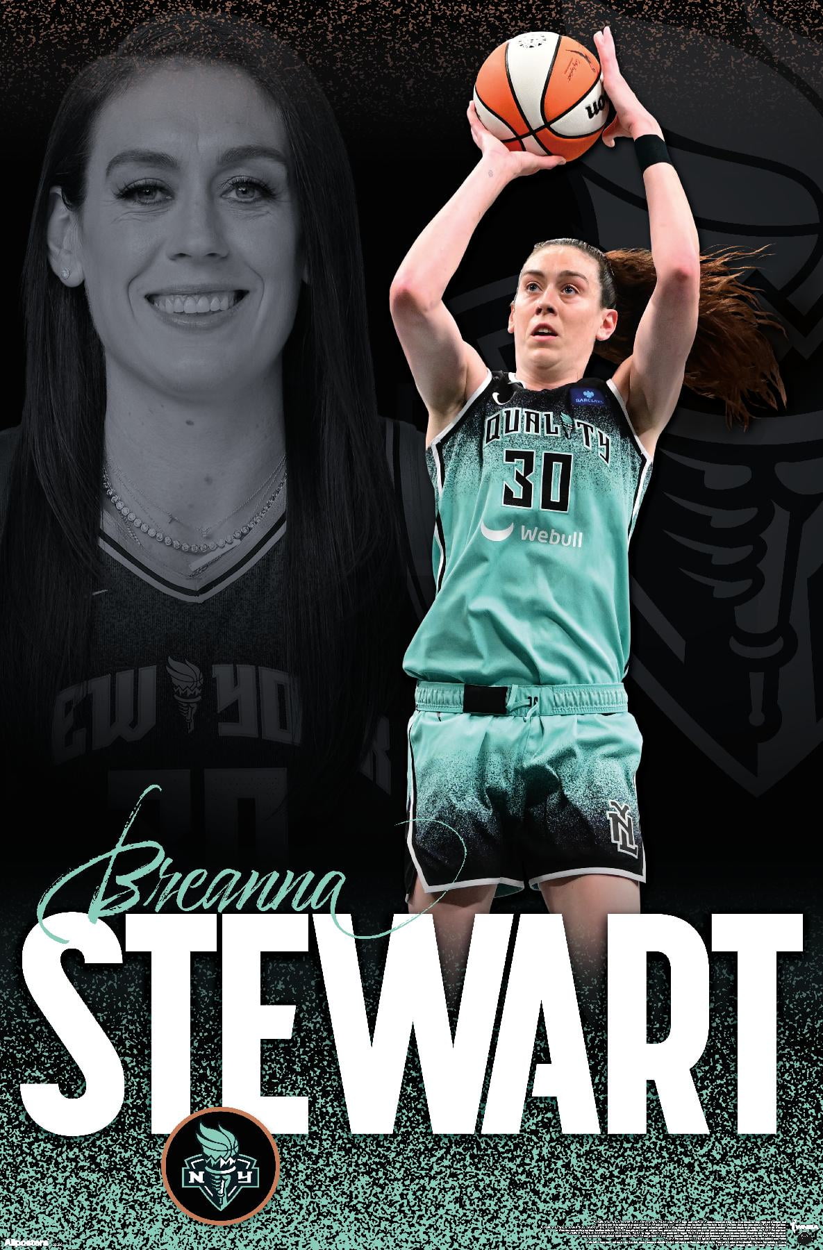 WNBA New York Liberty - Breanna Stewart 25 Wall Poster, 14.725" x 22. ...