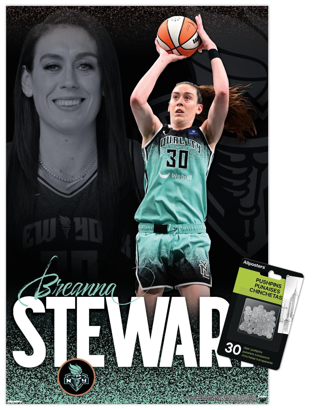 WNBA New York Liberty - Breanna Stewart 25 Wall Poster with Push Pins ...