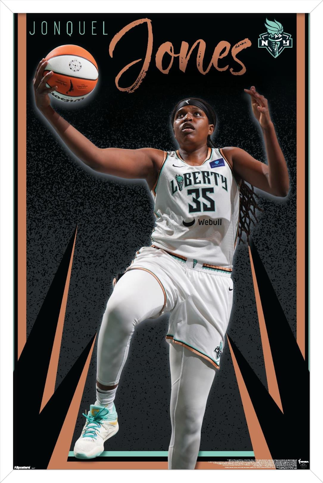 WNBA New York Liberty - Jonquel Jones 25 Wall Poster, 22.375" x 34 ...