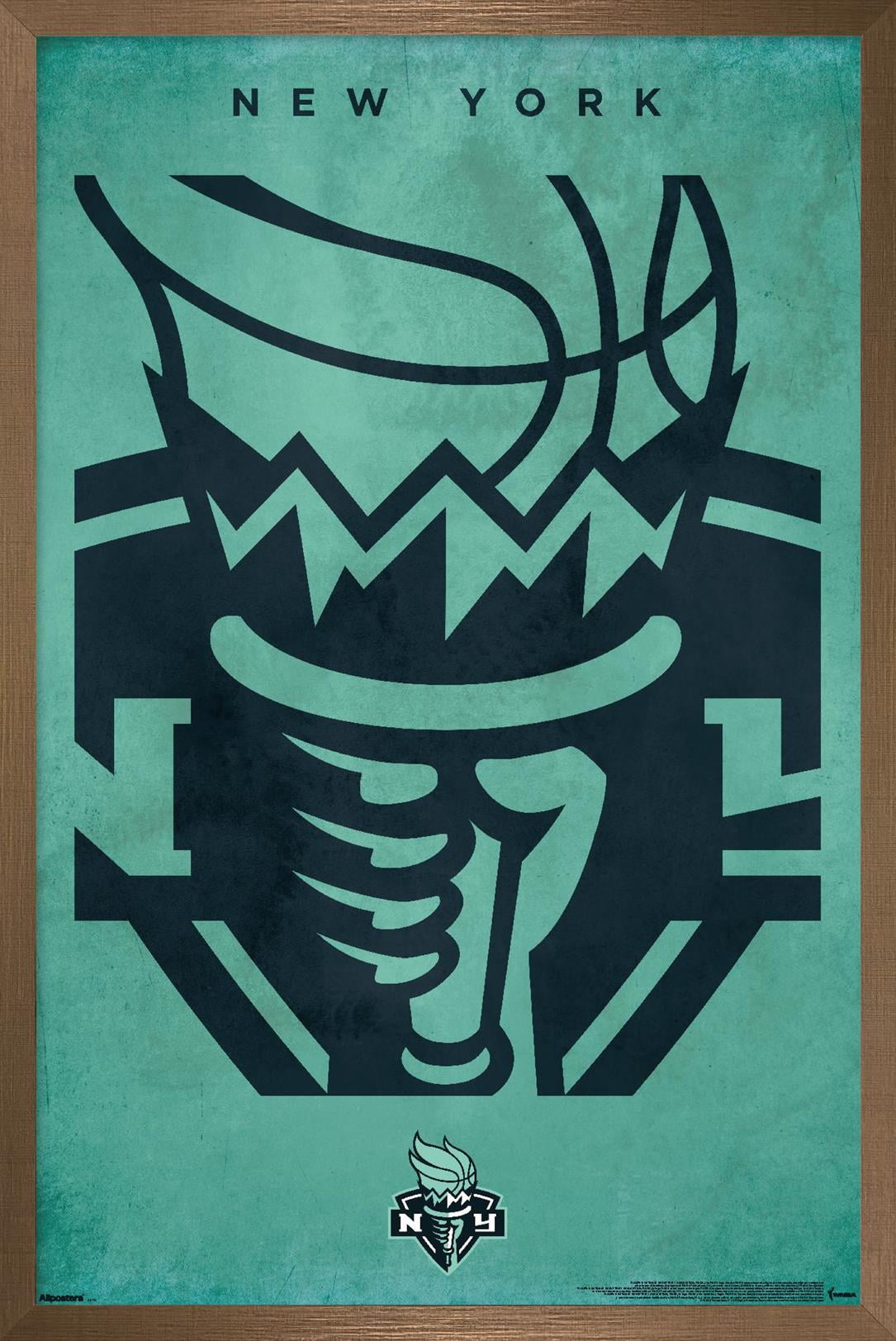 WNBA New York Liberty - Logo 25 Wall Poster, 14.725" x 22.375" Framed ...