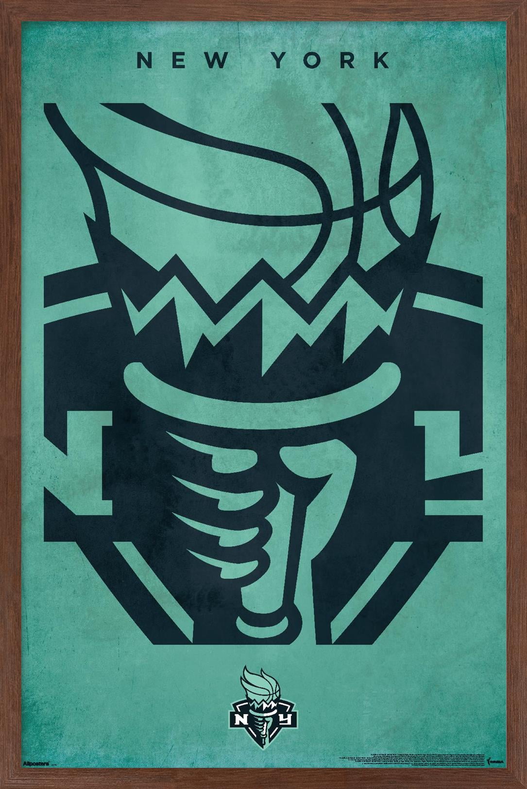 WNBA New York Liberty - Logo 25 Wall Poster, 22.375" x 34" Framed ...