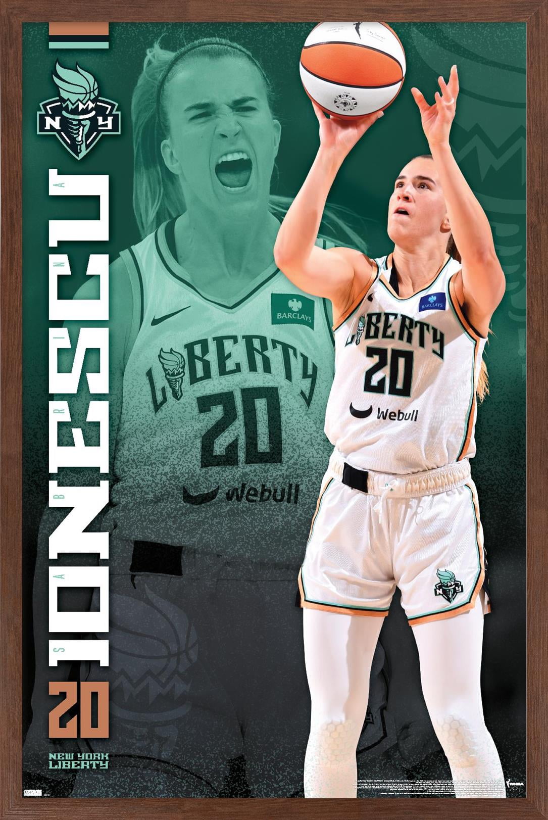 WNBA New York Liberty - Sabrina Ionescu 24 Wall Poster, 14.725" x 22. ...
