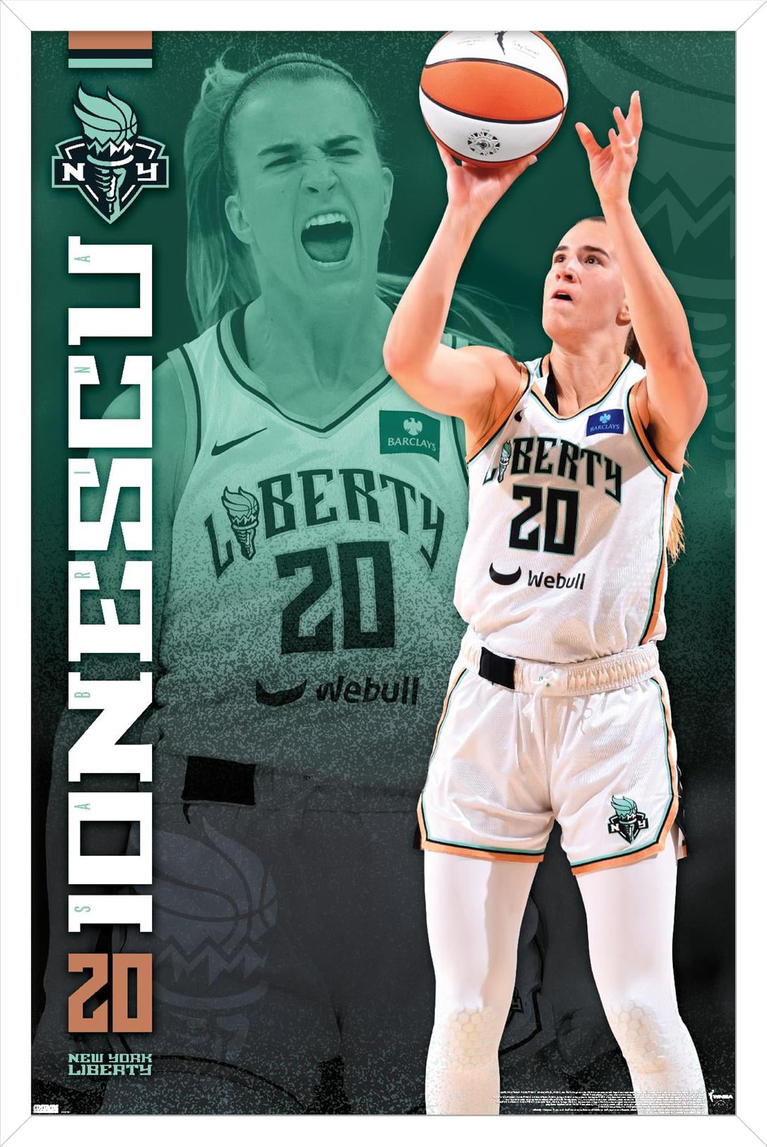 WNBA New York Liberty - Sabrina Ionescu 24 Wall Poster, 22.375" x 34 ...
