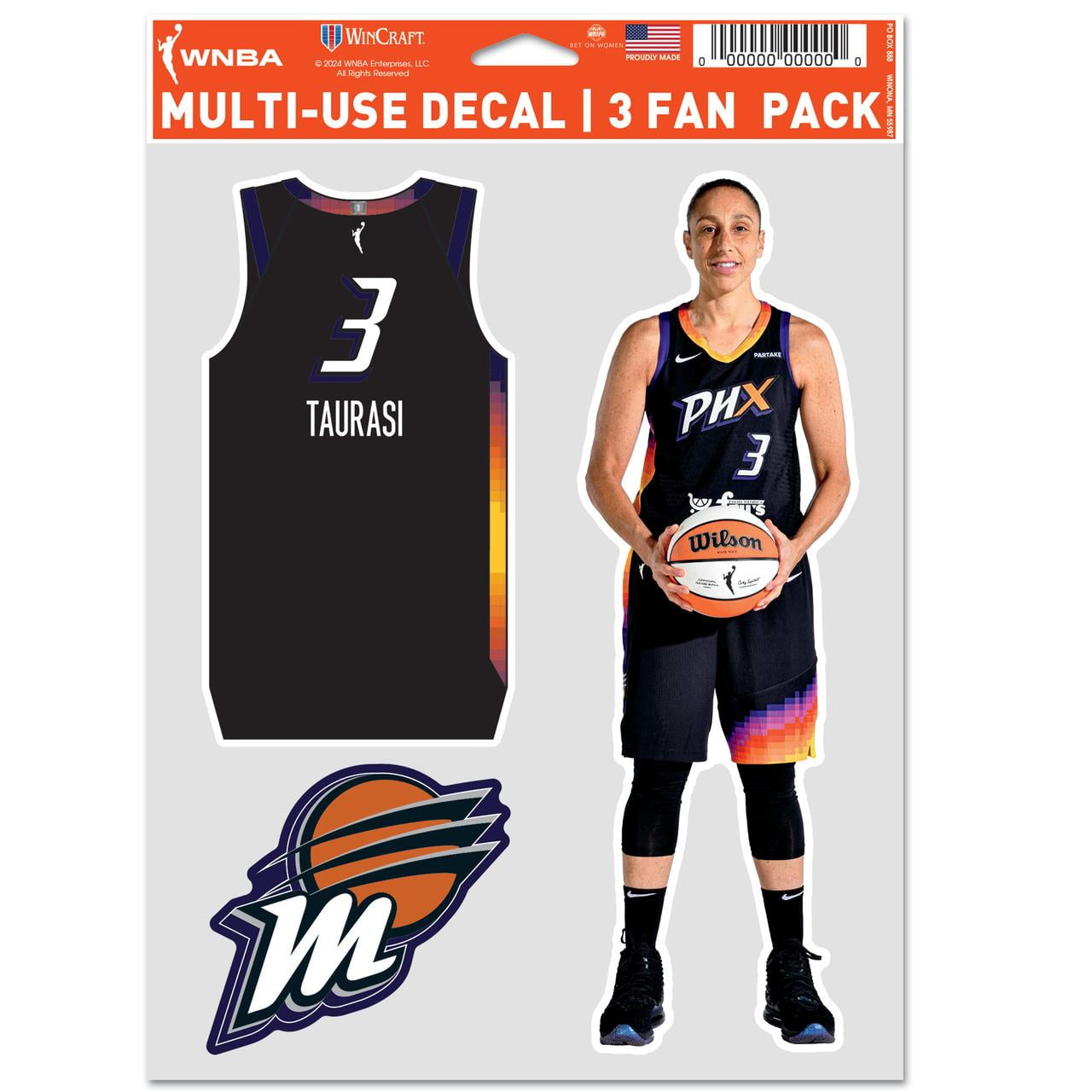 WNBA Phoenix Mercury Diana Taurasi Player 3 Pack Decal - 7.75 Size ...