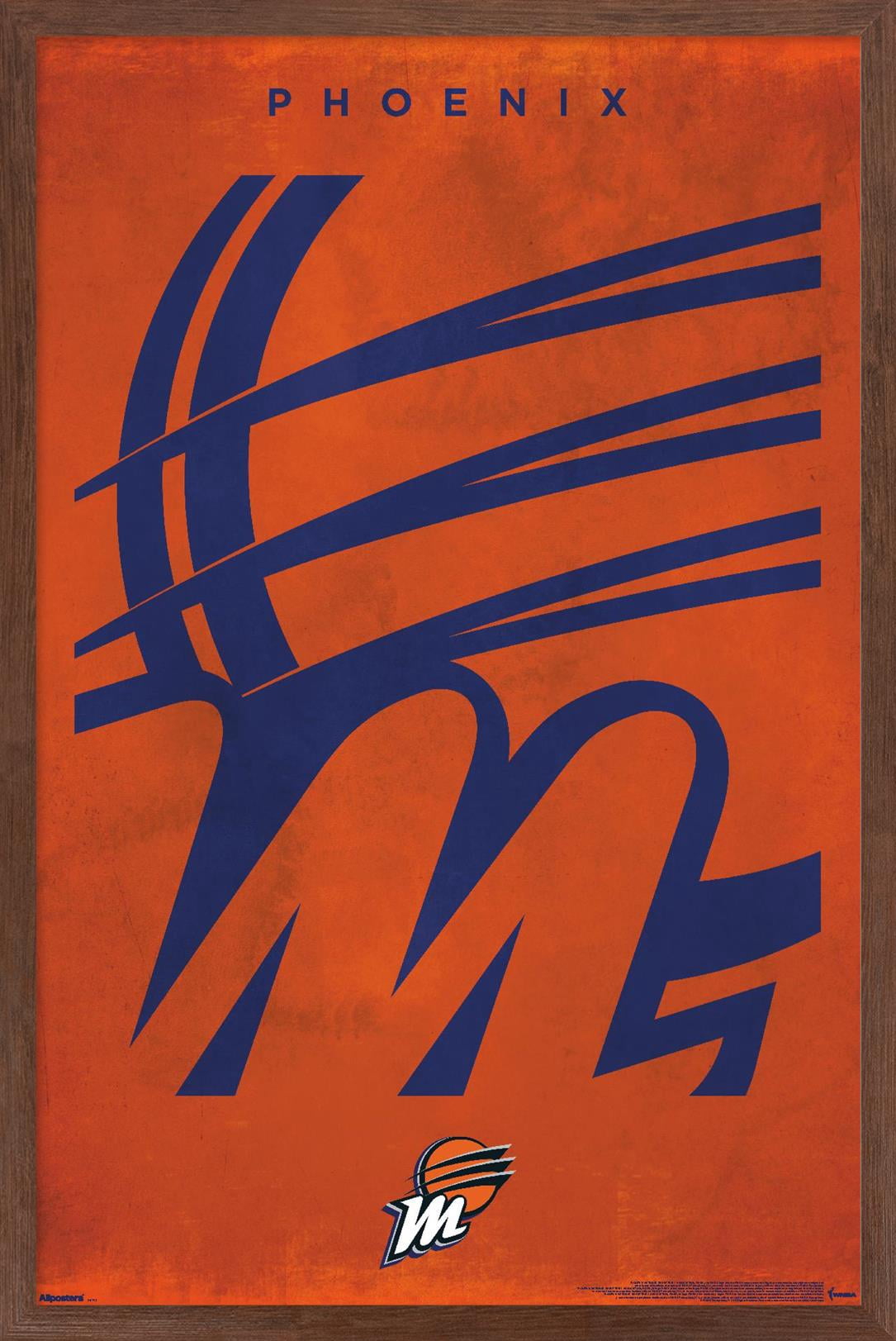 WNBA Phoenix Mercury - Logo 25 Wall Poster, 14.725" x 22.375" Framed ...