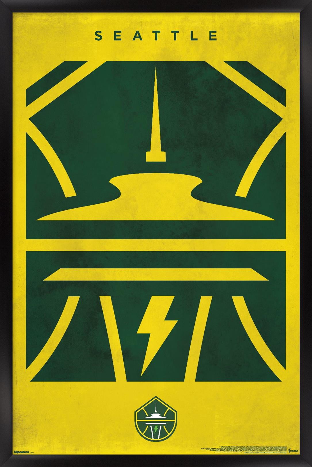 WNBA Seattle Storm - Logo 25 Wall Poster, 14.725" x 22.375" Framed ...