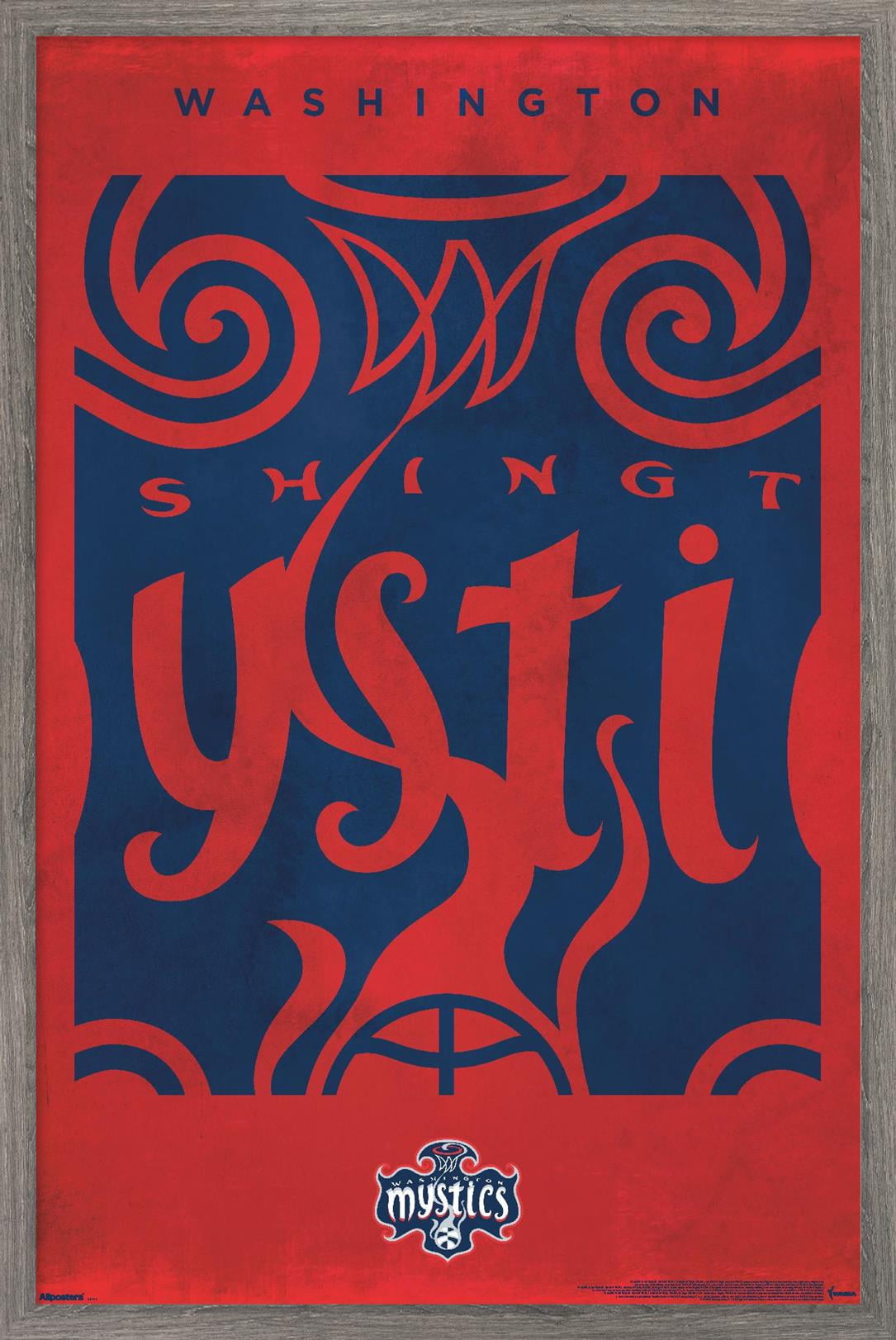 WNBA Washington Mystics - Logo 25 Wall Poster, 22.375" x 34" Framed ...