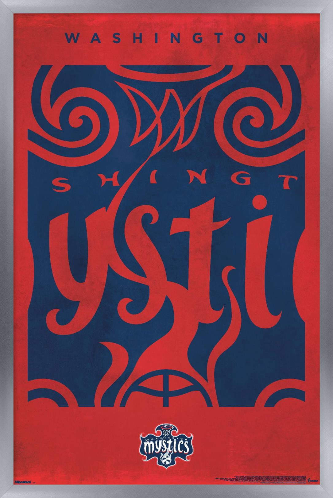 WNBA Washington Mystics - Logo 25 Wall Poster, 22.375" x 34" Framed ...