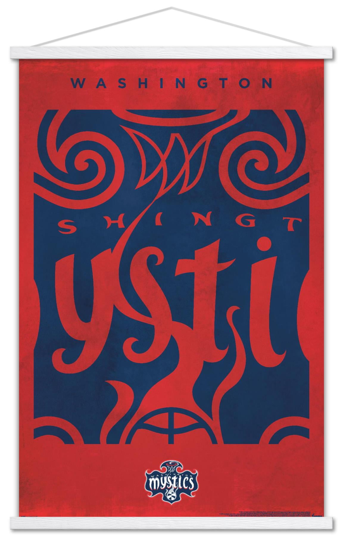 WNBA Washington Mystics - Logo 25 Wall Poster with Magnetic Frame, 22. ...