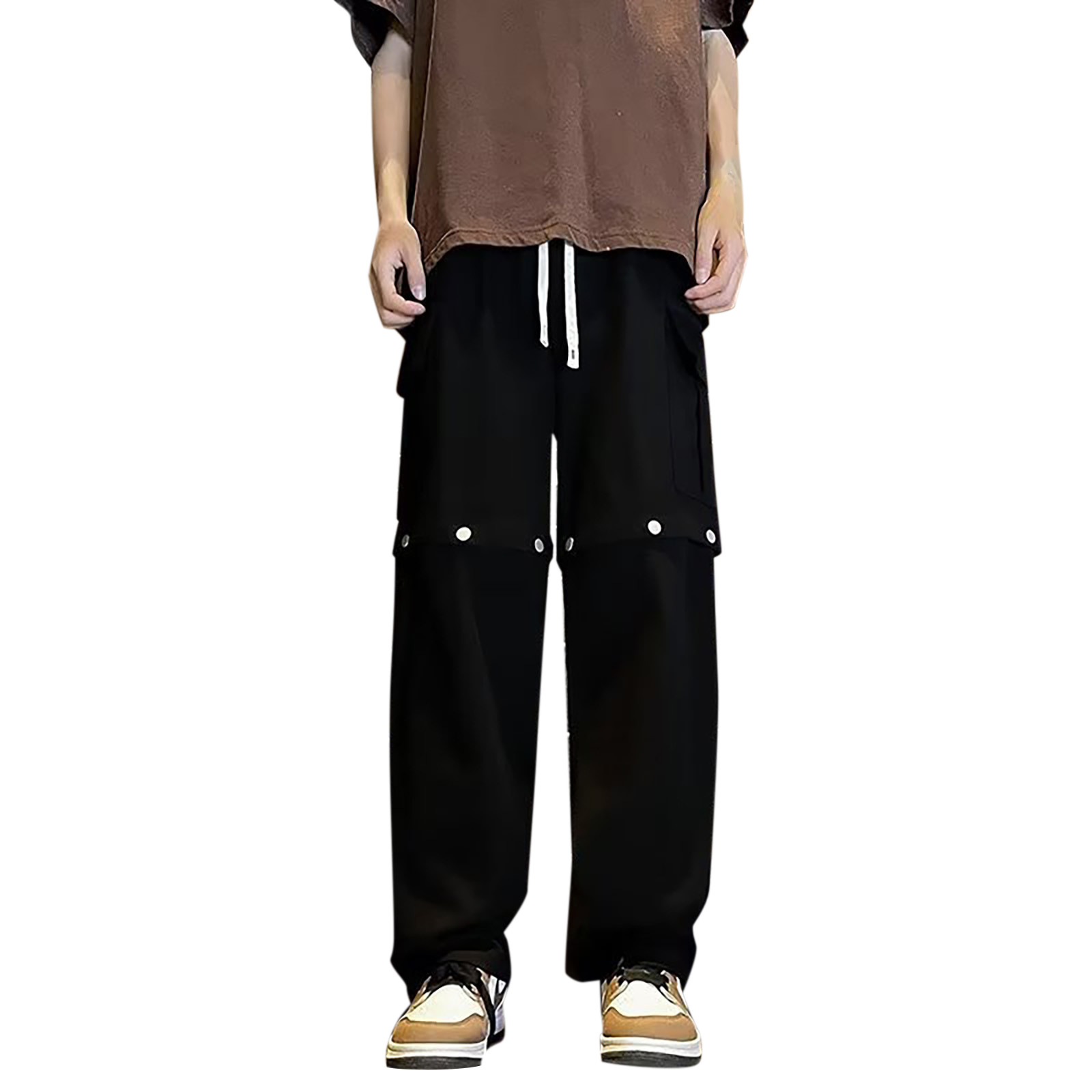 WNEGSTG Cargo Pants for Men Loose Straight Cotton Rumble Summer Casual ...