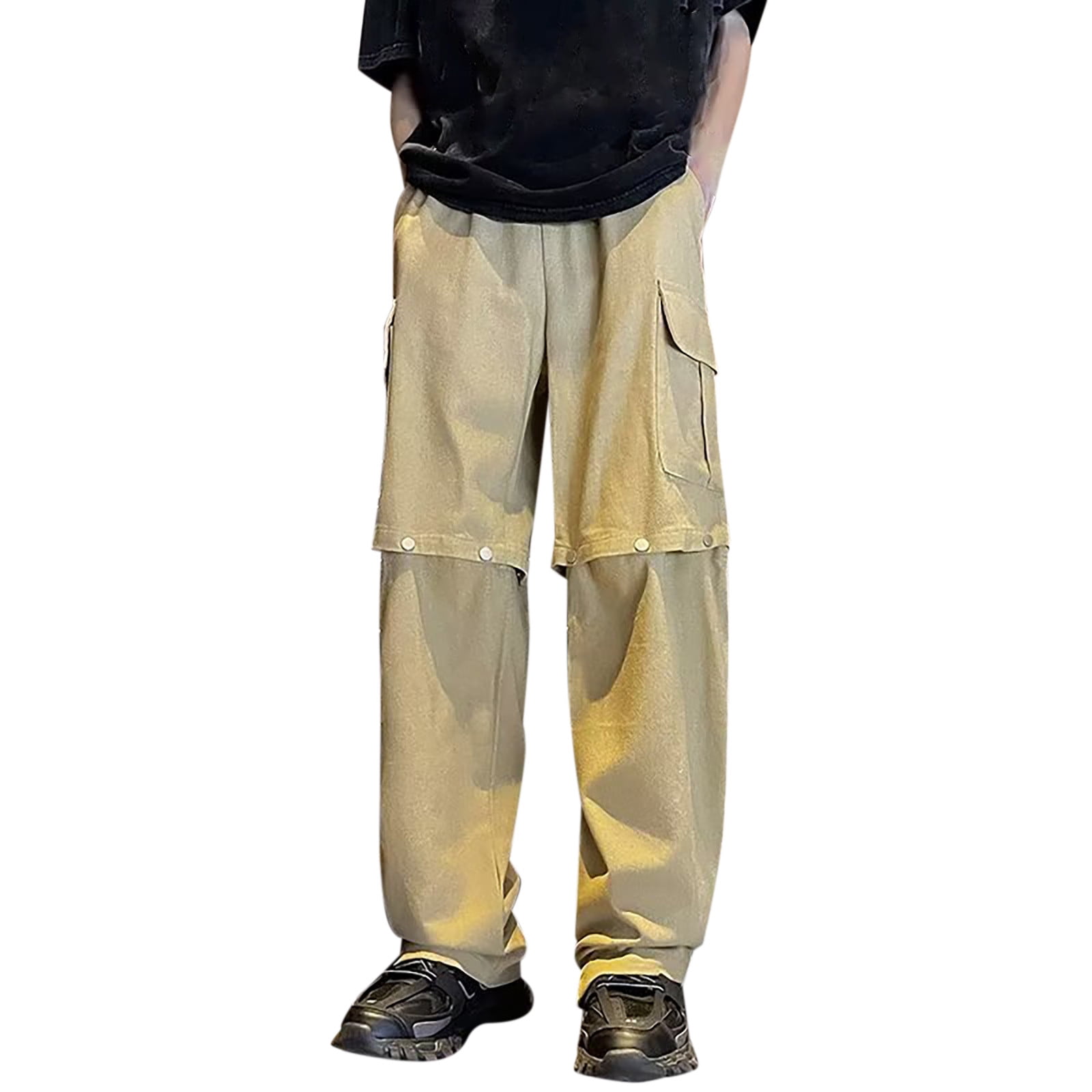 WNEGSTG Cargo Pants for Men Loose Straight Cotton Rumble Summer Casual ...