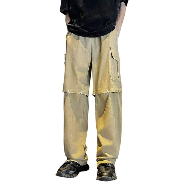 WNEGSTG Cargo Pants for Men Loose Straight Cotton Rumble Summer Casual ...