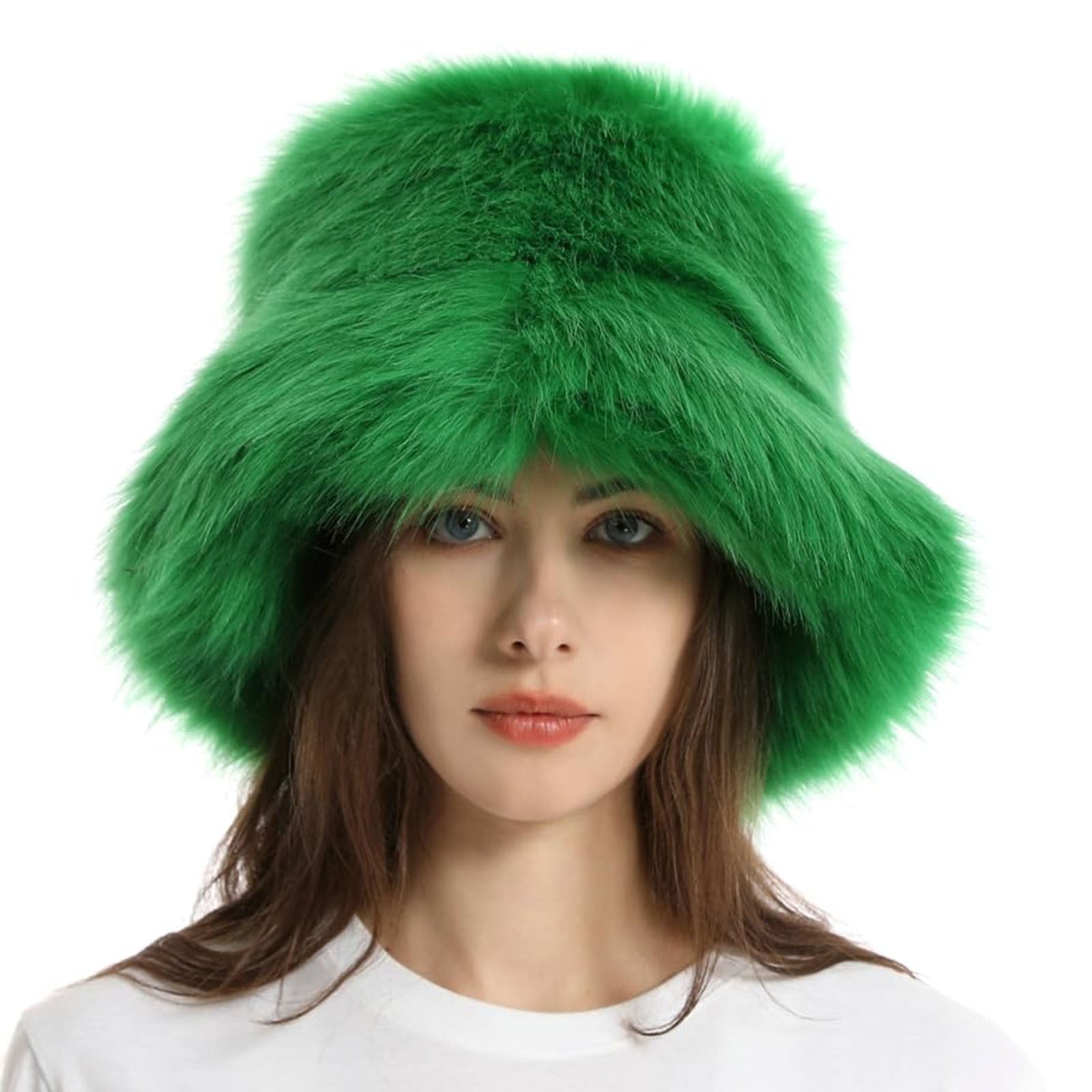 WNEGSTG Christmas Hat, Green Christmas Hats, Fuzzy Bucket Hat Fashion ...
