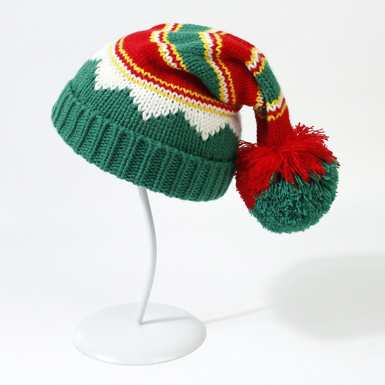 WNEGSTG Christmas Knitted Elf Hat Santa Hat Xmas Crochet Beanies Hat ...