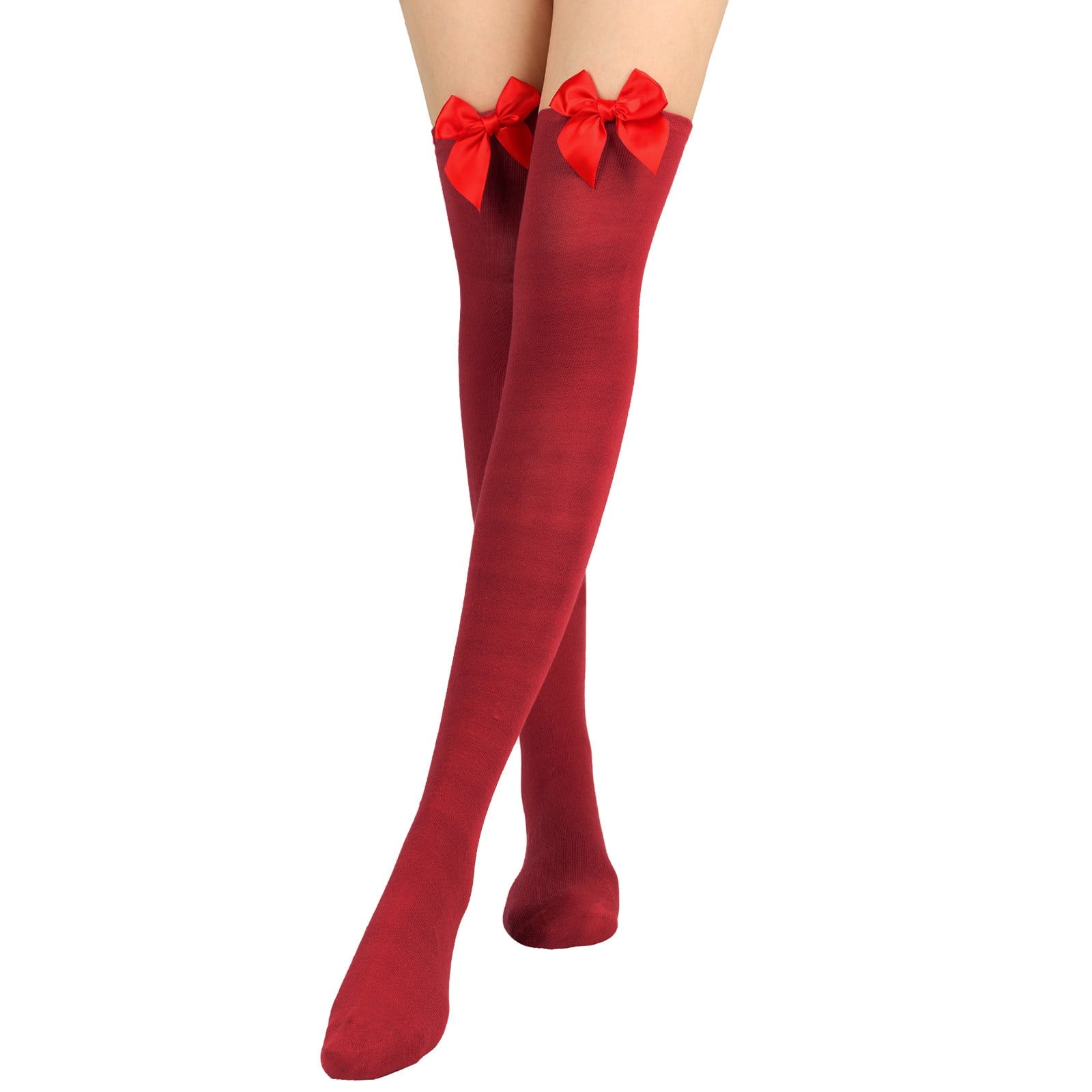 WNEGSTG Christmas Stockings, Red Christmas Socks, Womens Long Socks ...