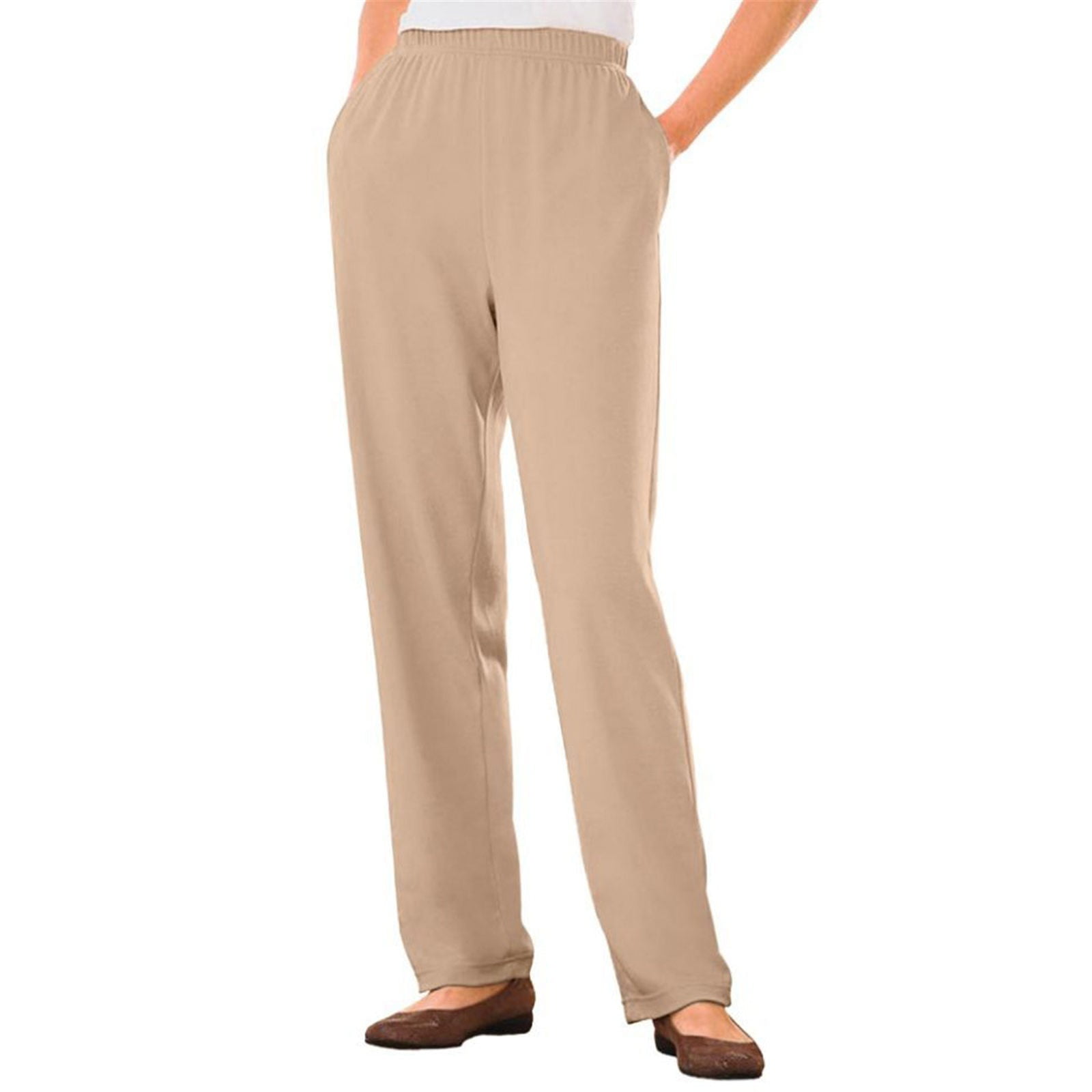 WNEGSTG Straight Leg Jeans for Women Pockets Elastic Waist Straight ...
