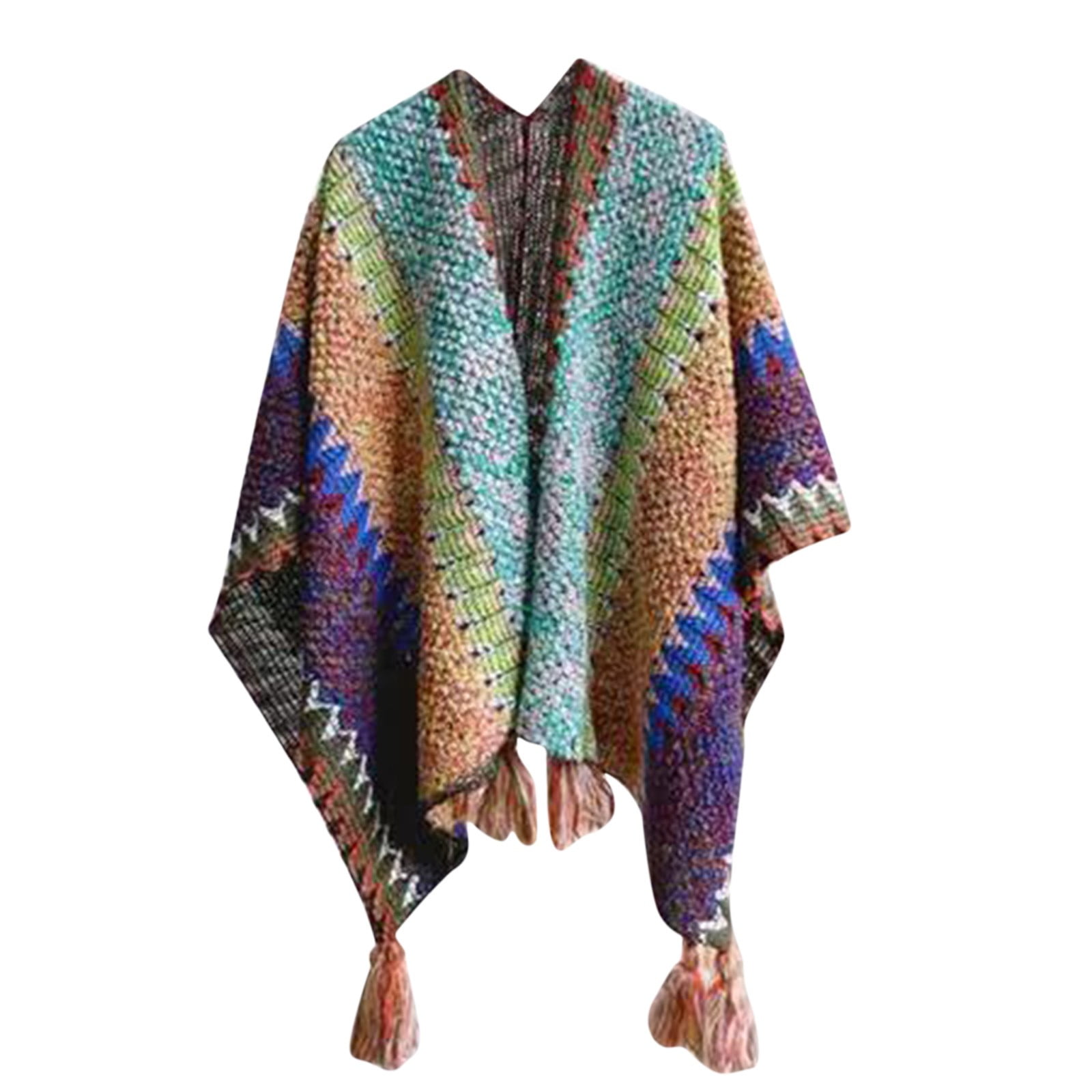 WNEGSTG Womens Shawls Soft And Comfortable Knitted Sweater Tops Shawl ...