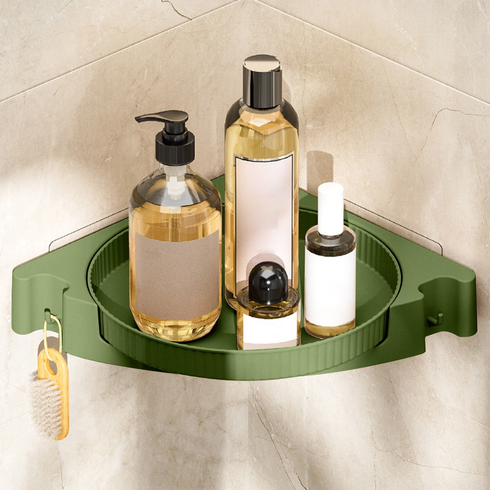 Wnexope Corner Shower Caddy Lazy Susan Shower Organizer 360° Rotating Corner Shower Shelf With