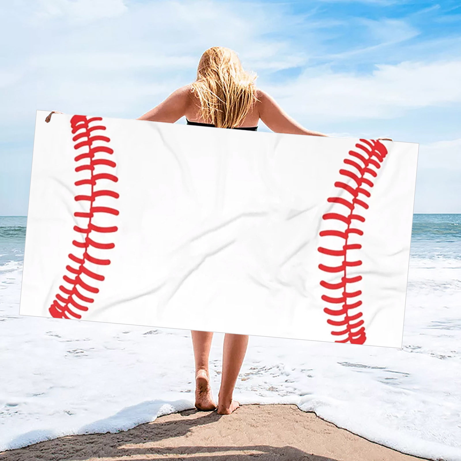 WNEXOPE Microfiber Balls Beach Towel,Baseball Pattern Quick Dry Towel ...