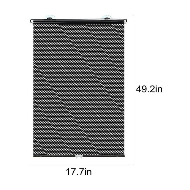 WNEXOPE No Drilling Retractable Roller Window Shades with 2 Suction Cups, Black Blackout Blind ...