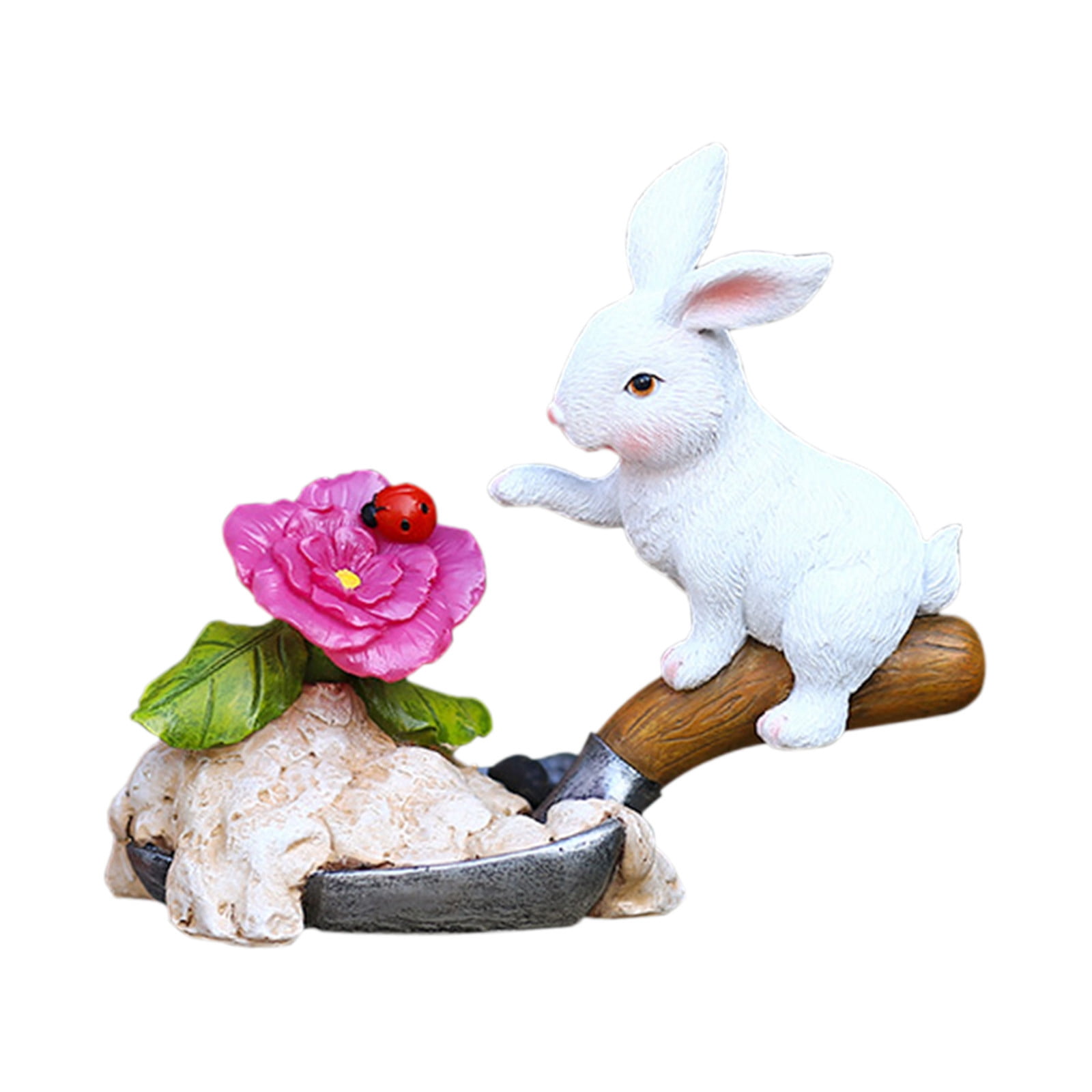 WNEXOPE Solar Bunny Garden Statues Outdoor Bunny Decor Resin Rabbit ...