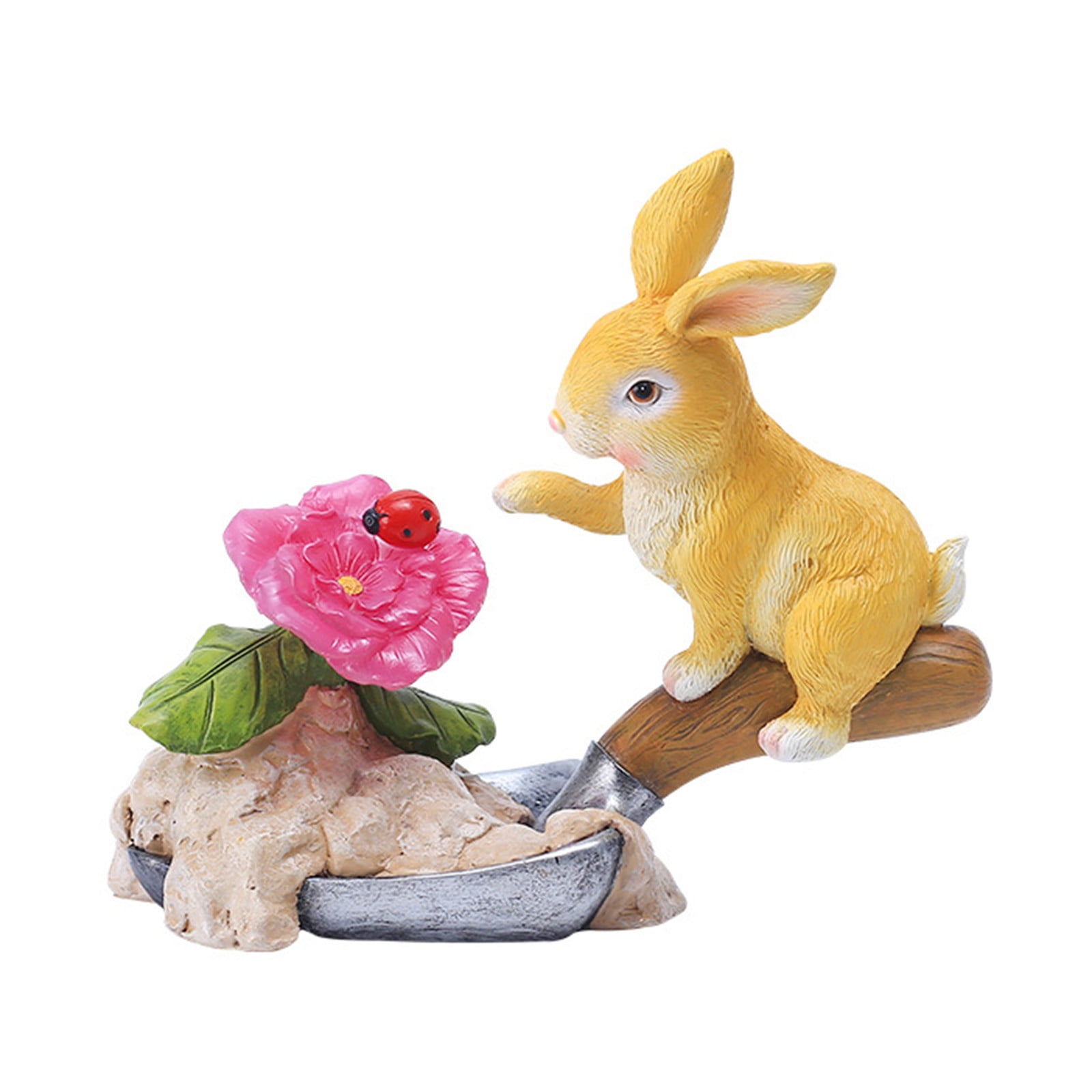 WNEXOPE Solar Bunny Garden Statues Outdoor Bunny Decor Resin Rabbit ...