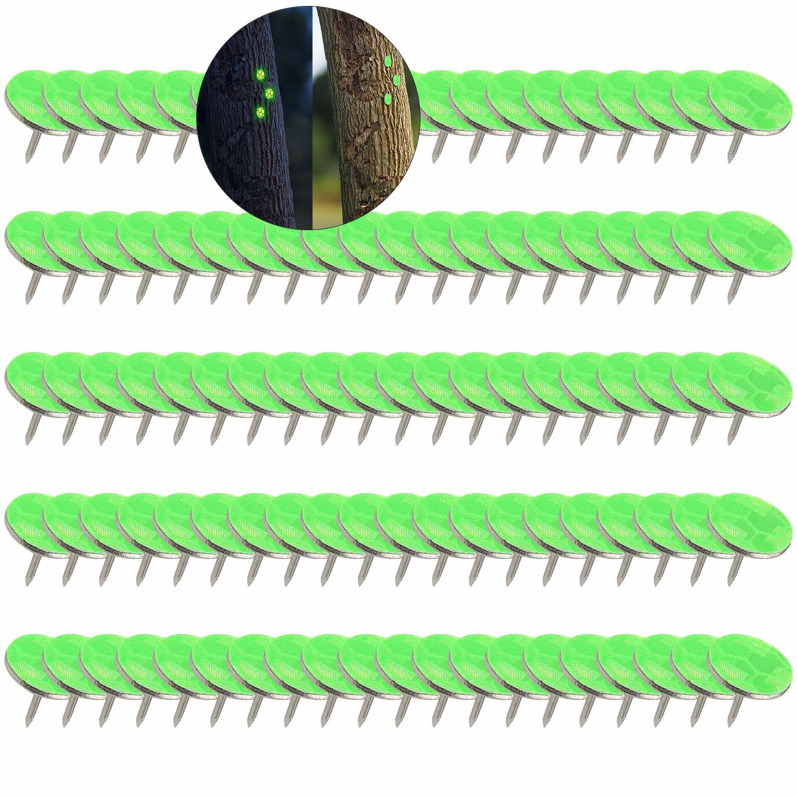 WNFJR 100 Pcs Reflective Tacks Trail Marking Tacks Reflective Trail ...