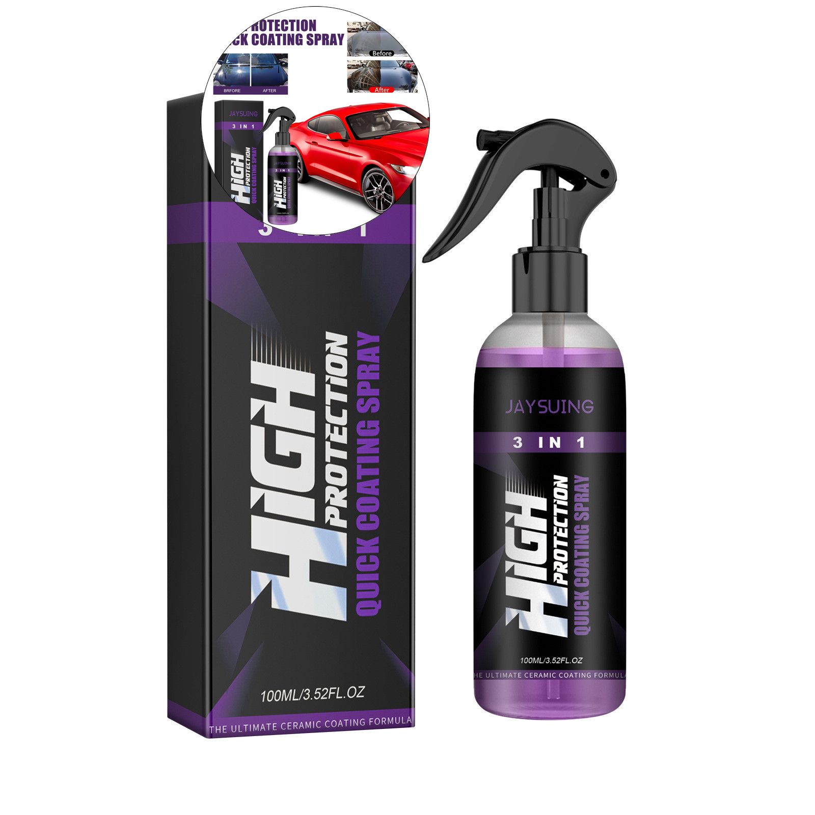 WNFJR 100ml Ceramic Shield Coating Spray - Advanced Oxidation Protection, Super Hydrophobic ...