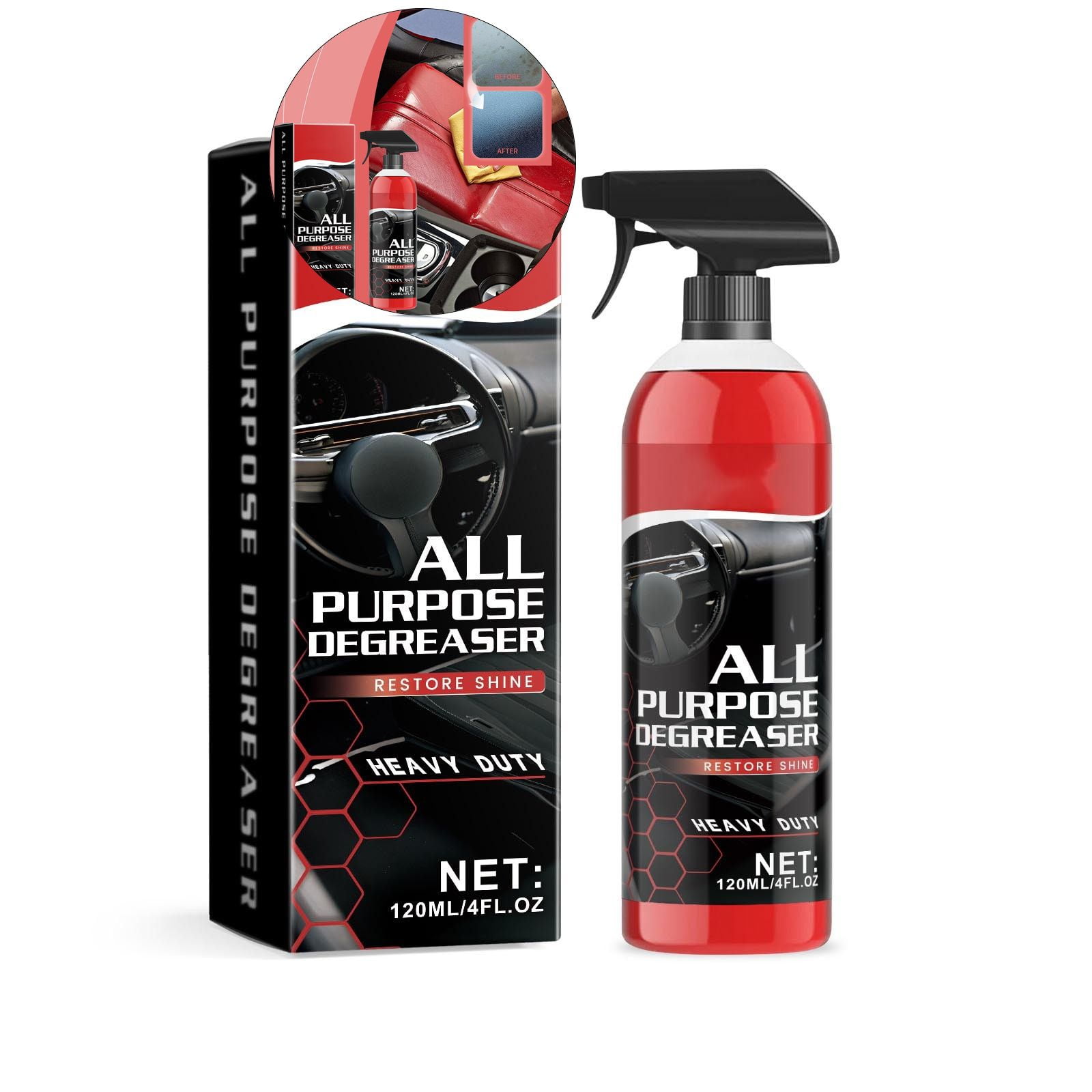 WNFJR 120ml Car Interior & Exterior Degreaser - Fast Acting, Odorless ...