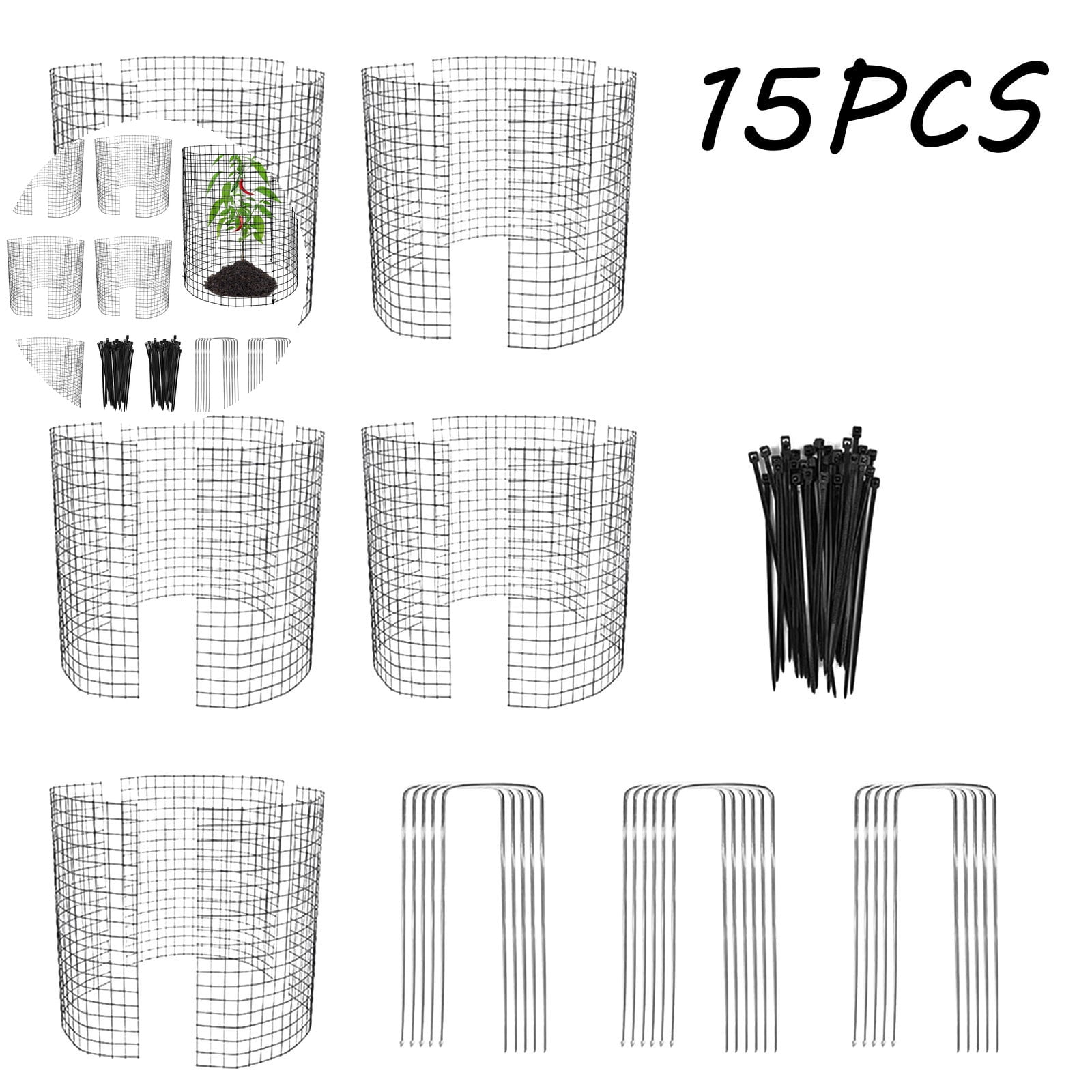 WNFJR 15 Pcs Sturdy Metal Tree Guards Trunk Protectors - Easy Assembly ...