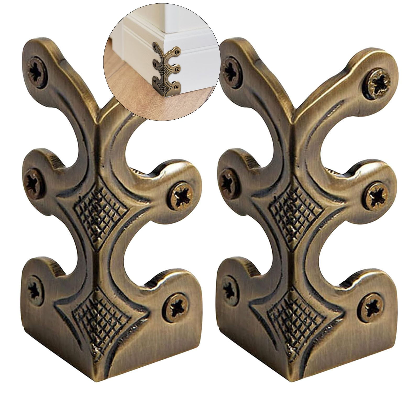 WNFJR 2 Pcs Baseboard Corner Protectors for Furniture, Brass Corner ...