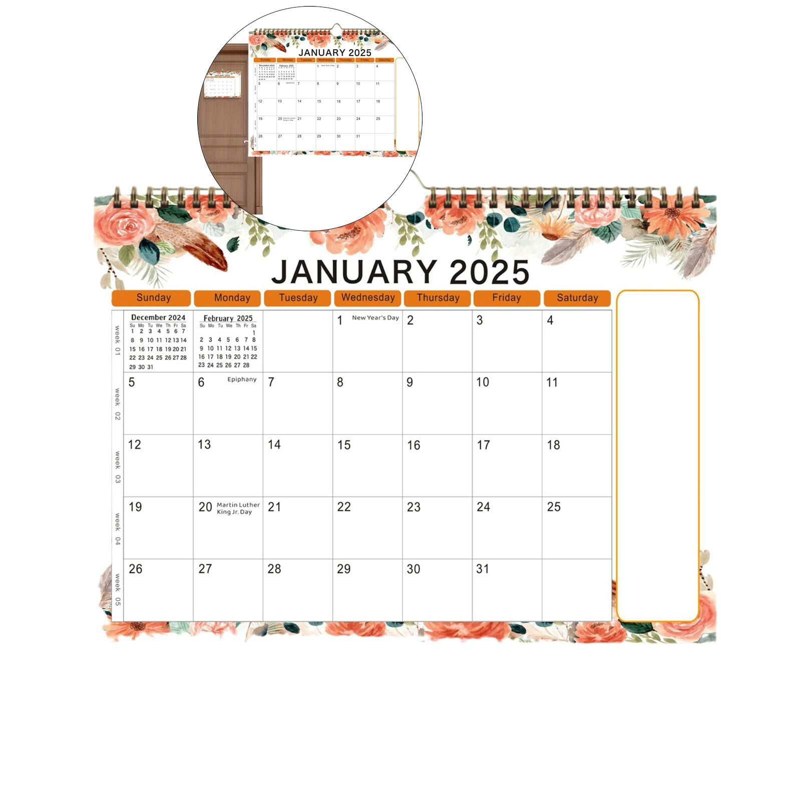 WNFJR 2024-2025 18-Month Desk Calendar - Wall & Desktop Planner with To ...