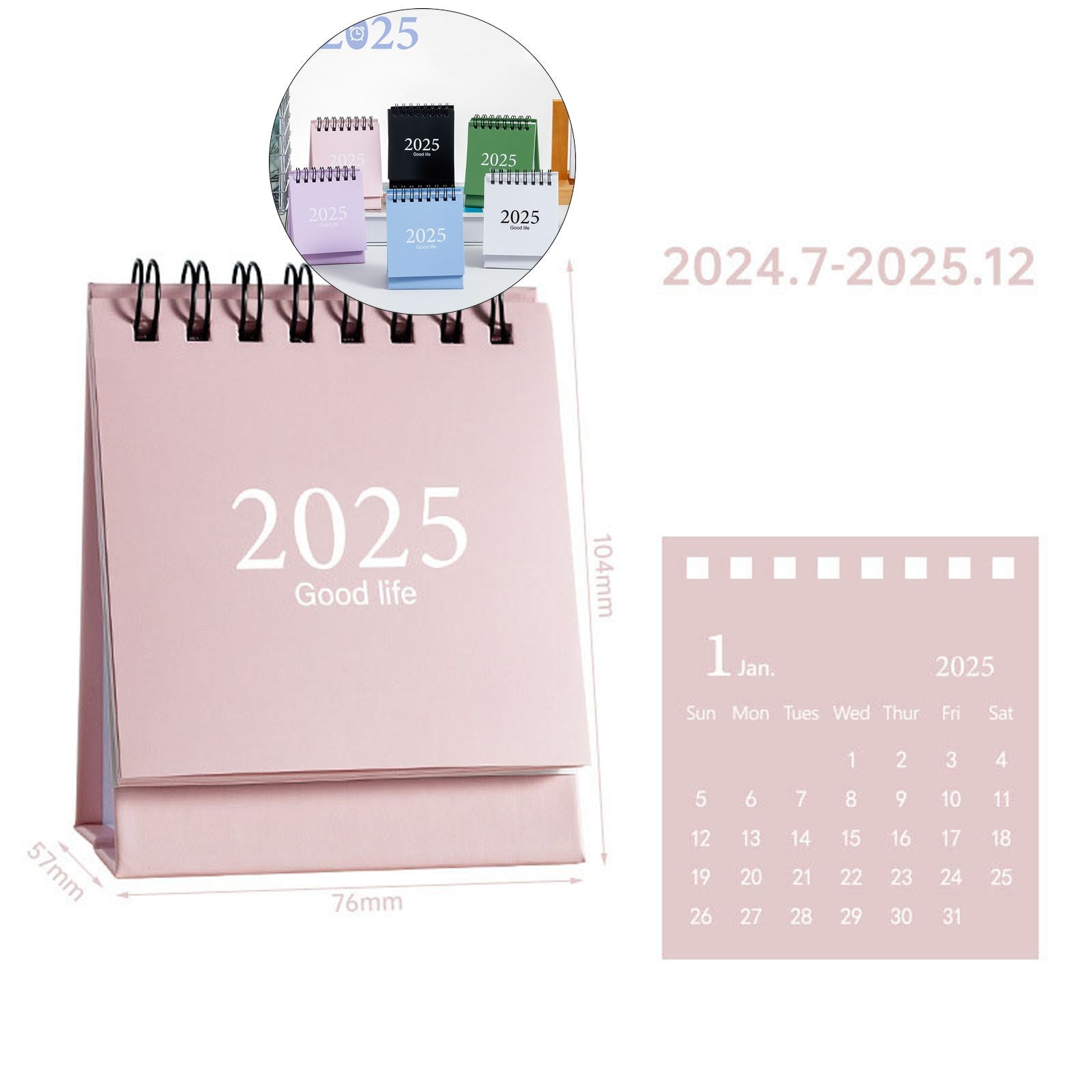 WNFJR 2025 Desktop Calendar Stand Up Calendar Schedule Desk Calendar ...