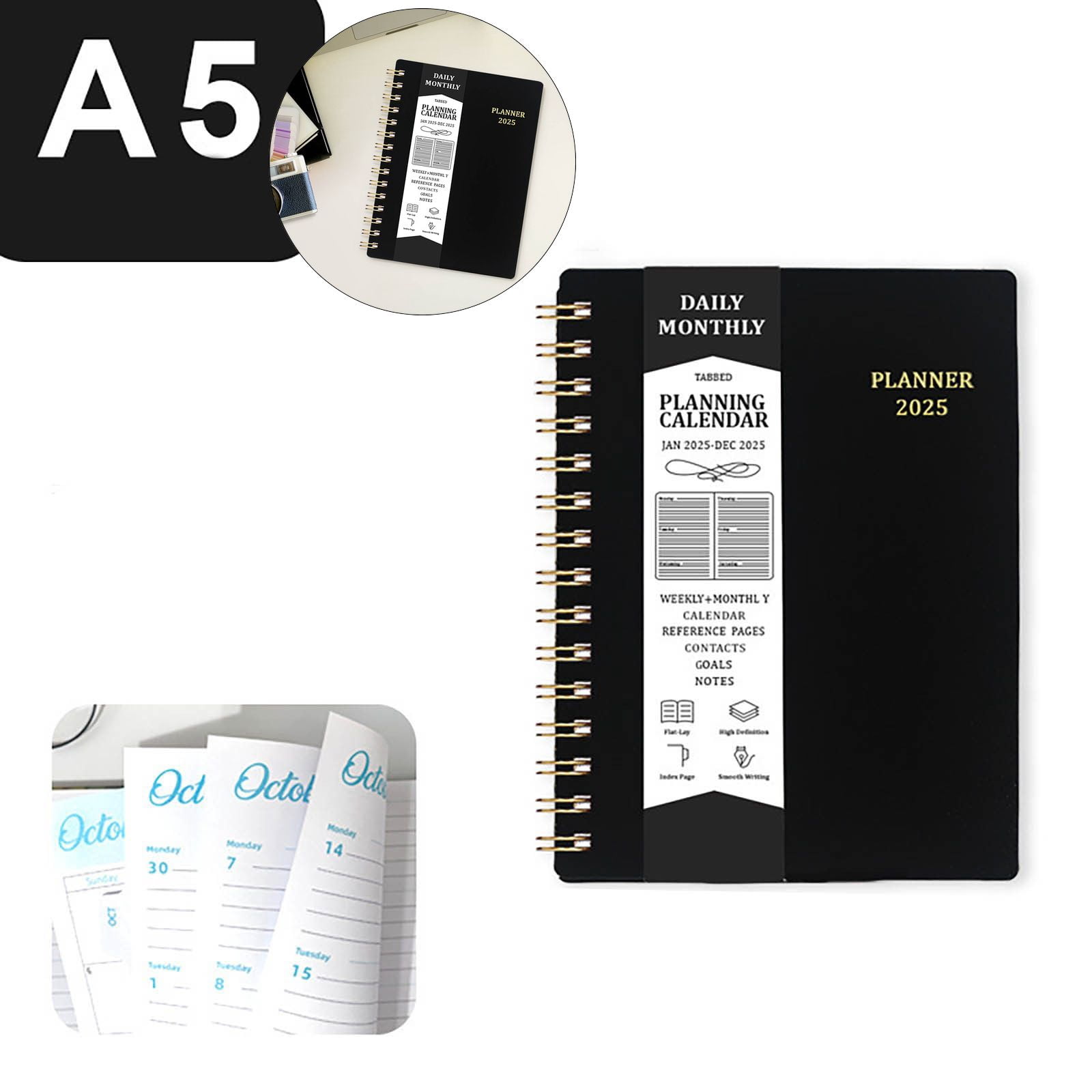 WNFJR 2025 Work Planner Daily Planner Monthly Calendar Planner Spiral ...
