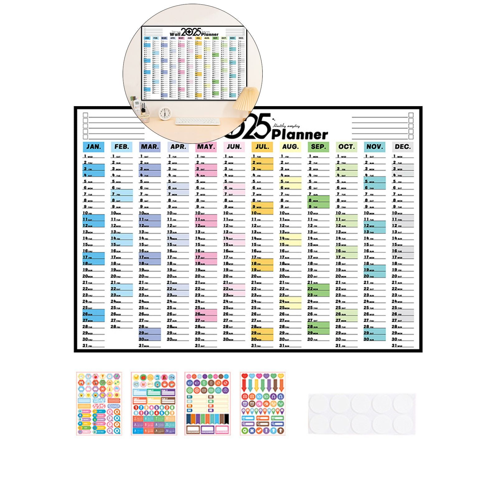 WNFJR 2025 Yearly Wall Calendar - Large Yearly Calendar 2025, Jan 2025 ...