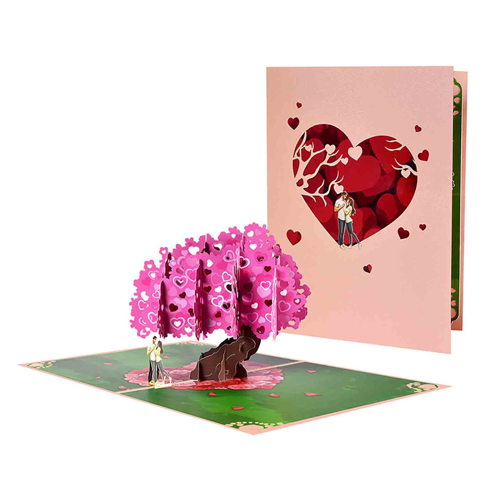 WNFJR 3D Valentine's Day Card, DIY Paper Carving Greeting, Hollow Heart ...