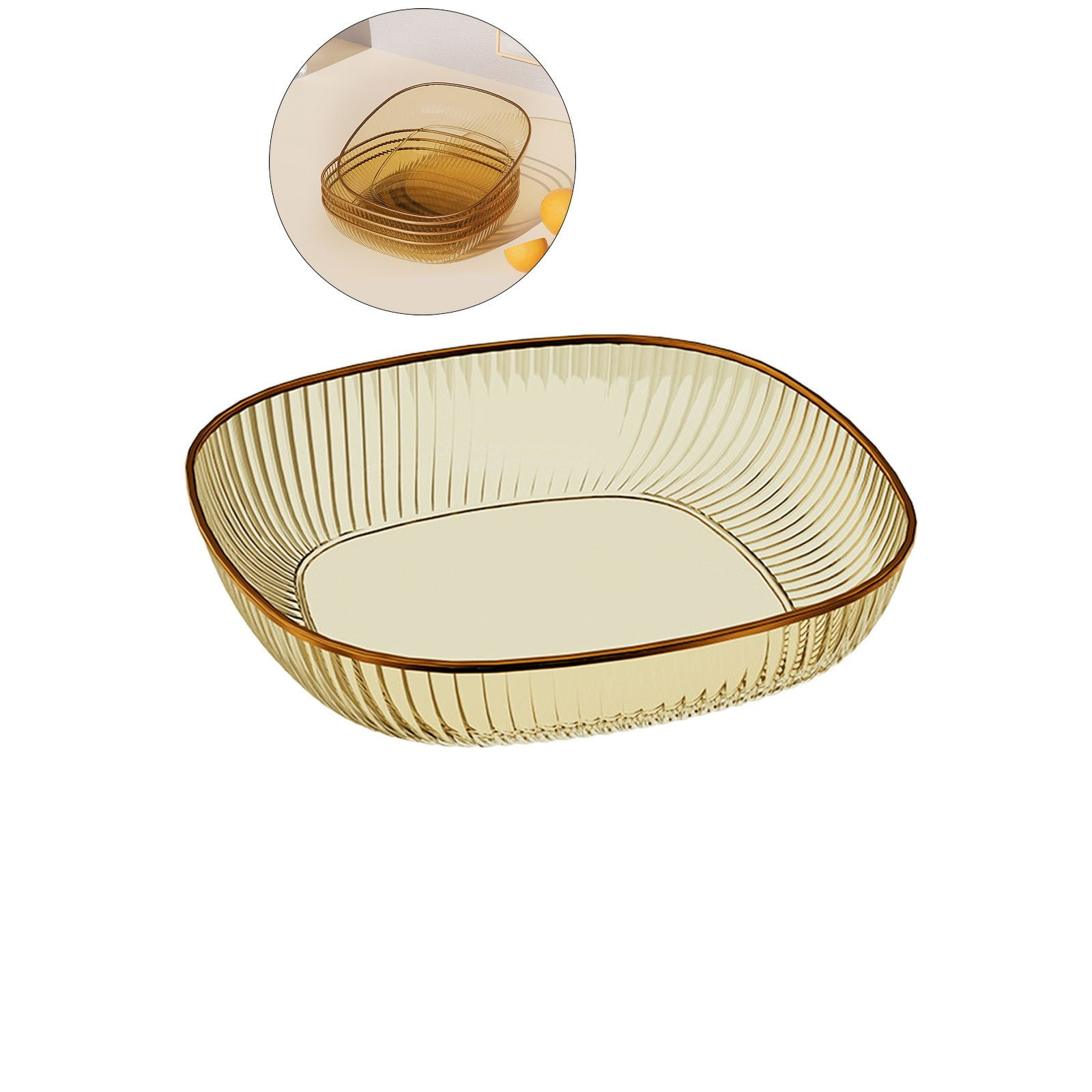 WNFJR 4 Pcs Serving Bowl Plastic Square Bowls Large Salad Bowls Chip ...