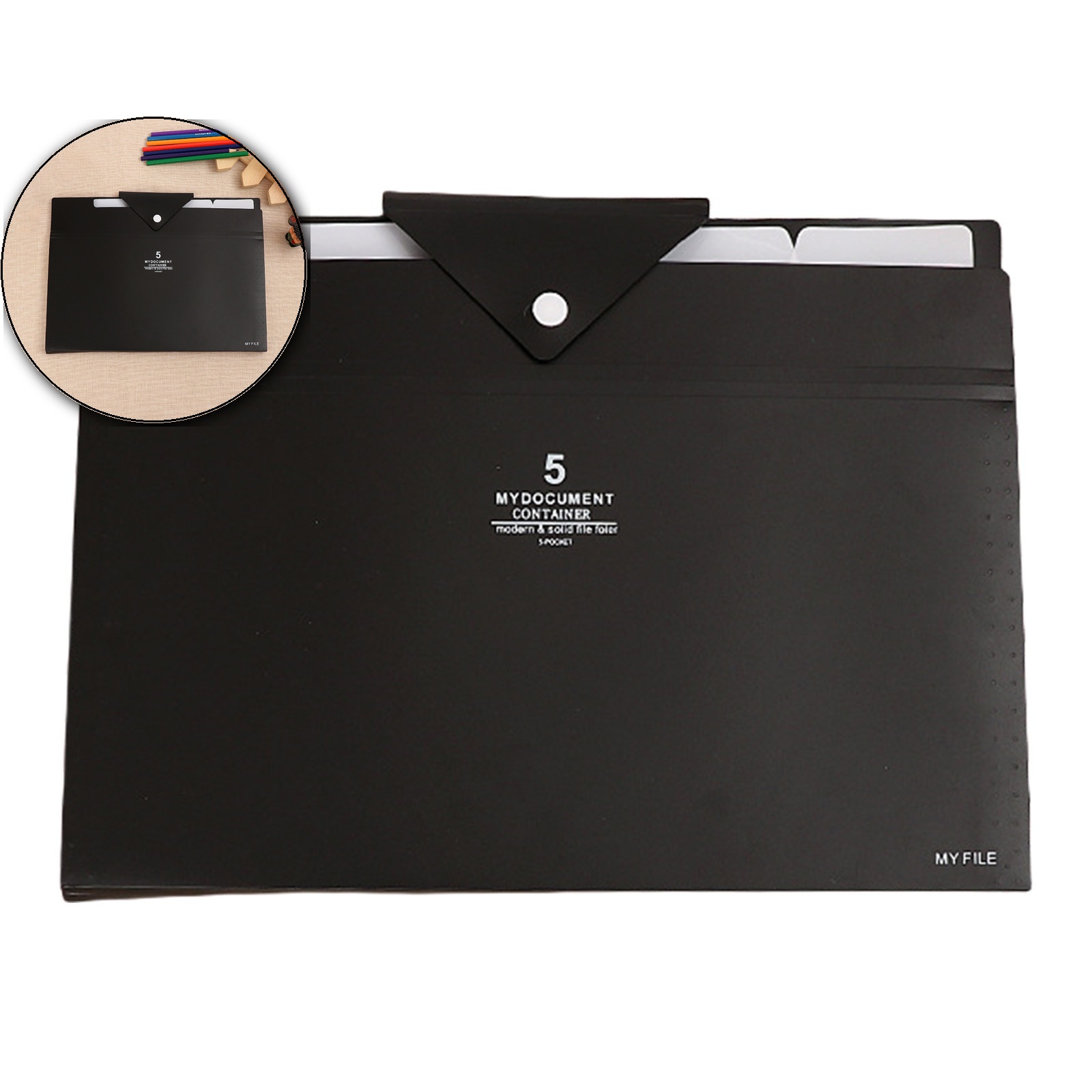 WNFJR 5 Pockets Expanding File Folders, Accordion Folders, Portable ...