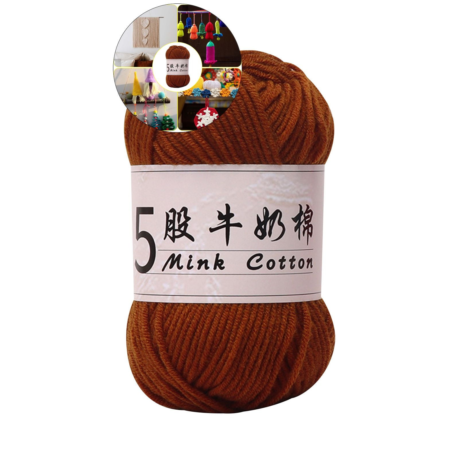 WNFJR 5 Strands Blend Milk Yarn Knitting Wool - Woolen Yarn Hand ...