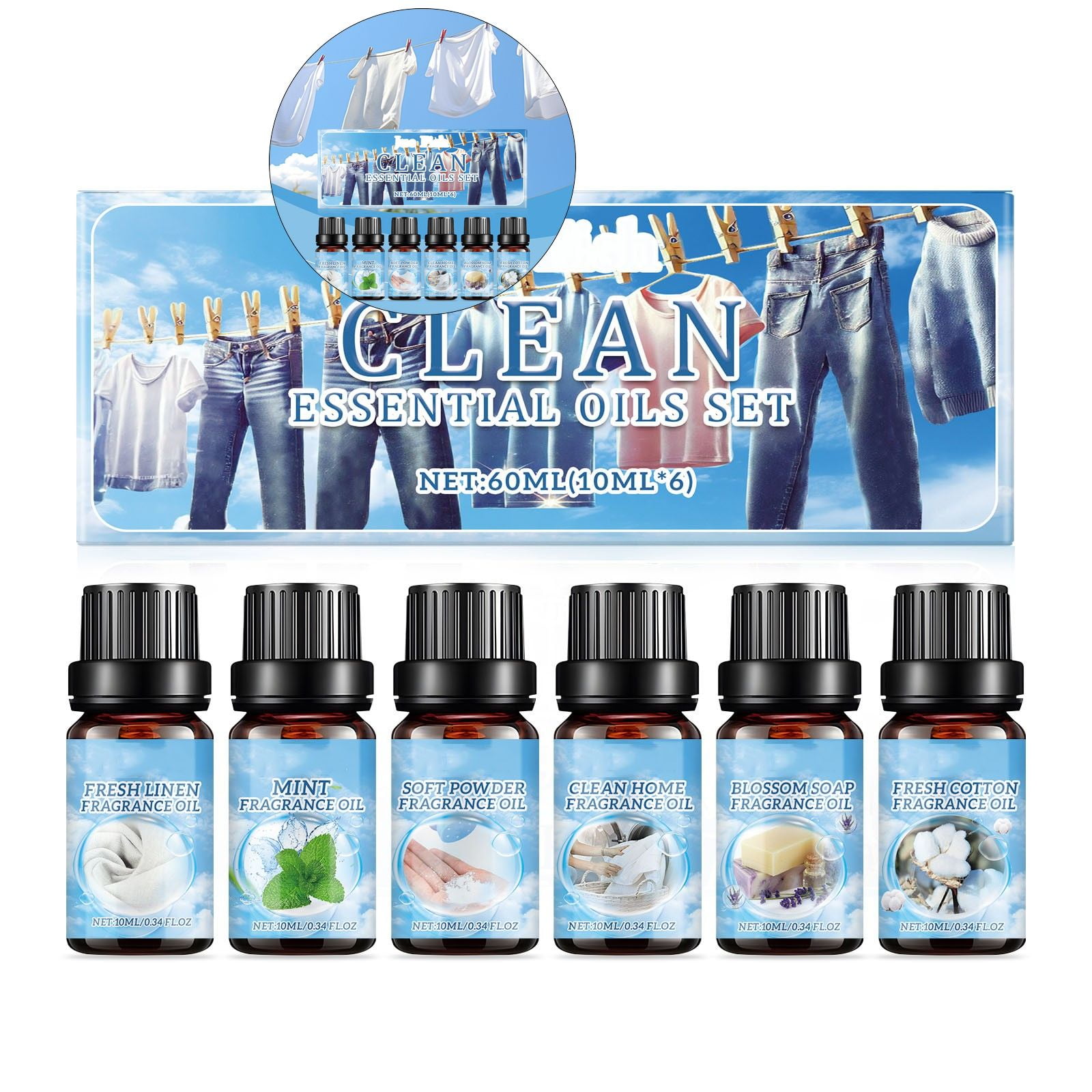 WNFJR 6-Pack Aroma Cleansing Oil - Multi-Purpose Perfume & Humidifier ...