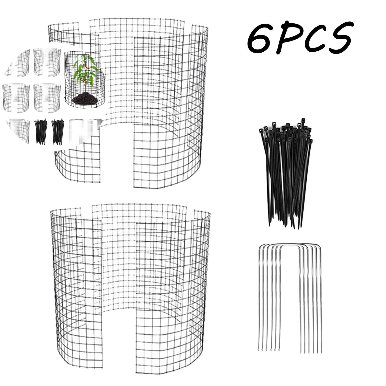 WNFJR 6 Pcs Sturdy Metal Tree Guards Trunk Protectors - Easy Assembly ...