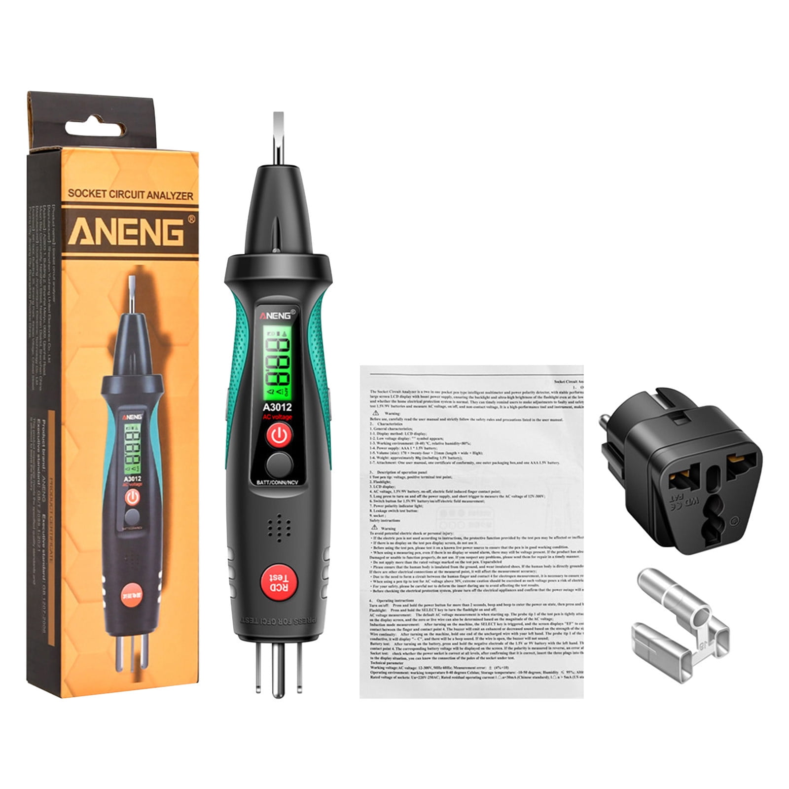 WNFJR AC Voltage Detector, Multifunctional Socket Circuit Analyzer AC ...