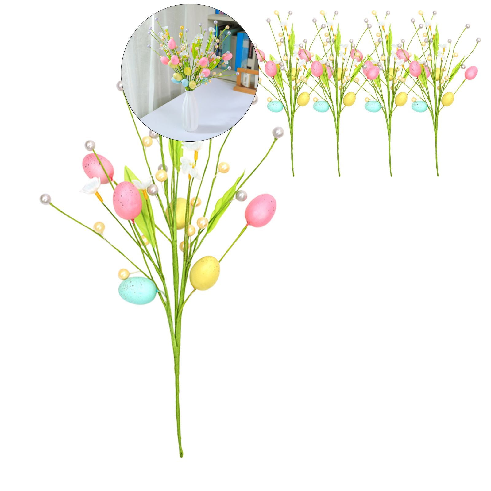 WNFJR Artificial Easter Flower, Easter Colorful Egg Berries Decorations ...