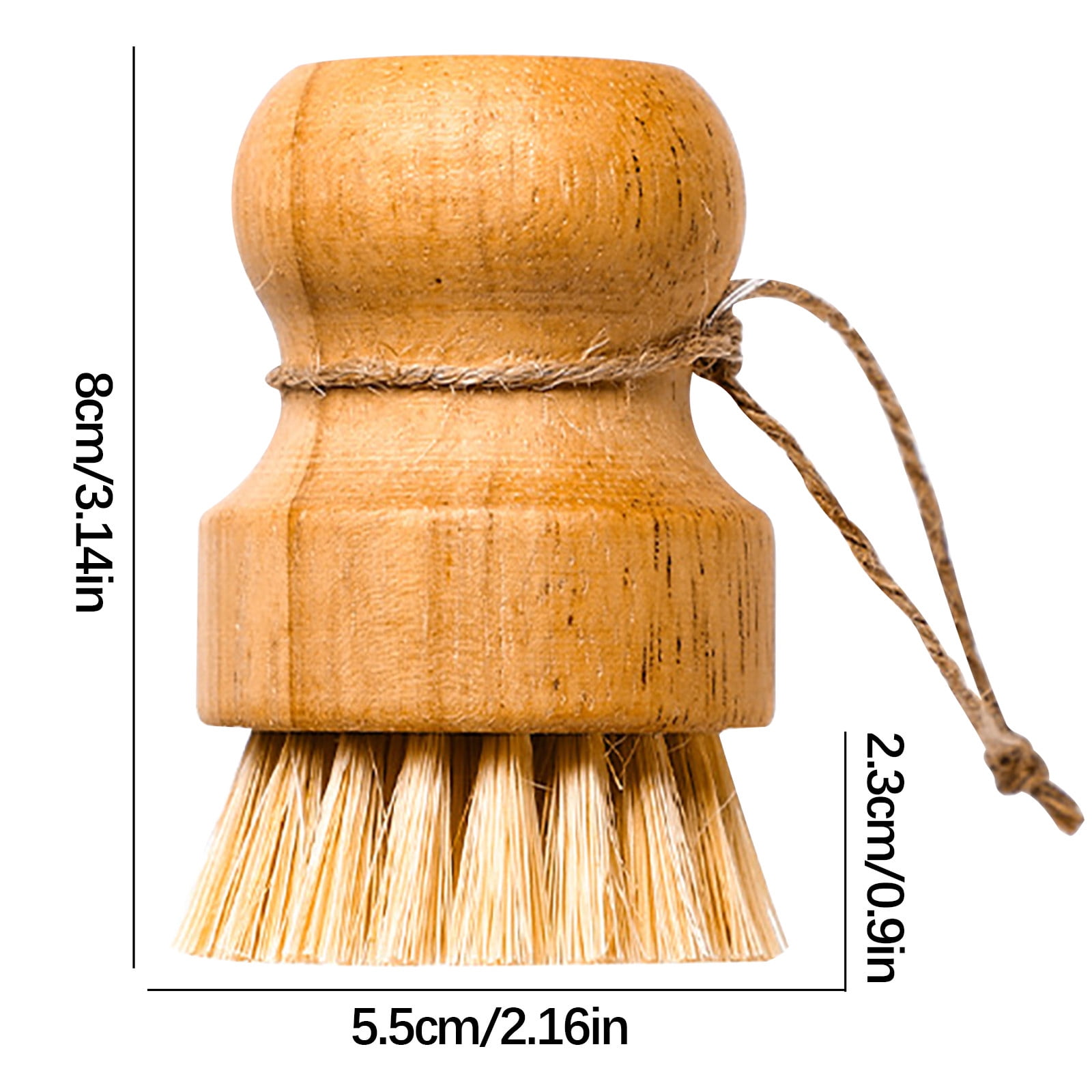 WNFJR Bamboo Dish Brush Set, Palm Wooden Dish Scrubber Brush, Bubble Up ...