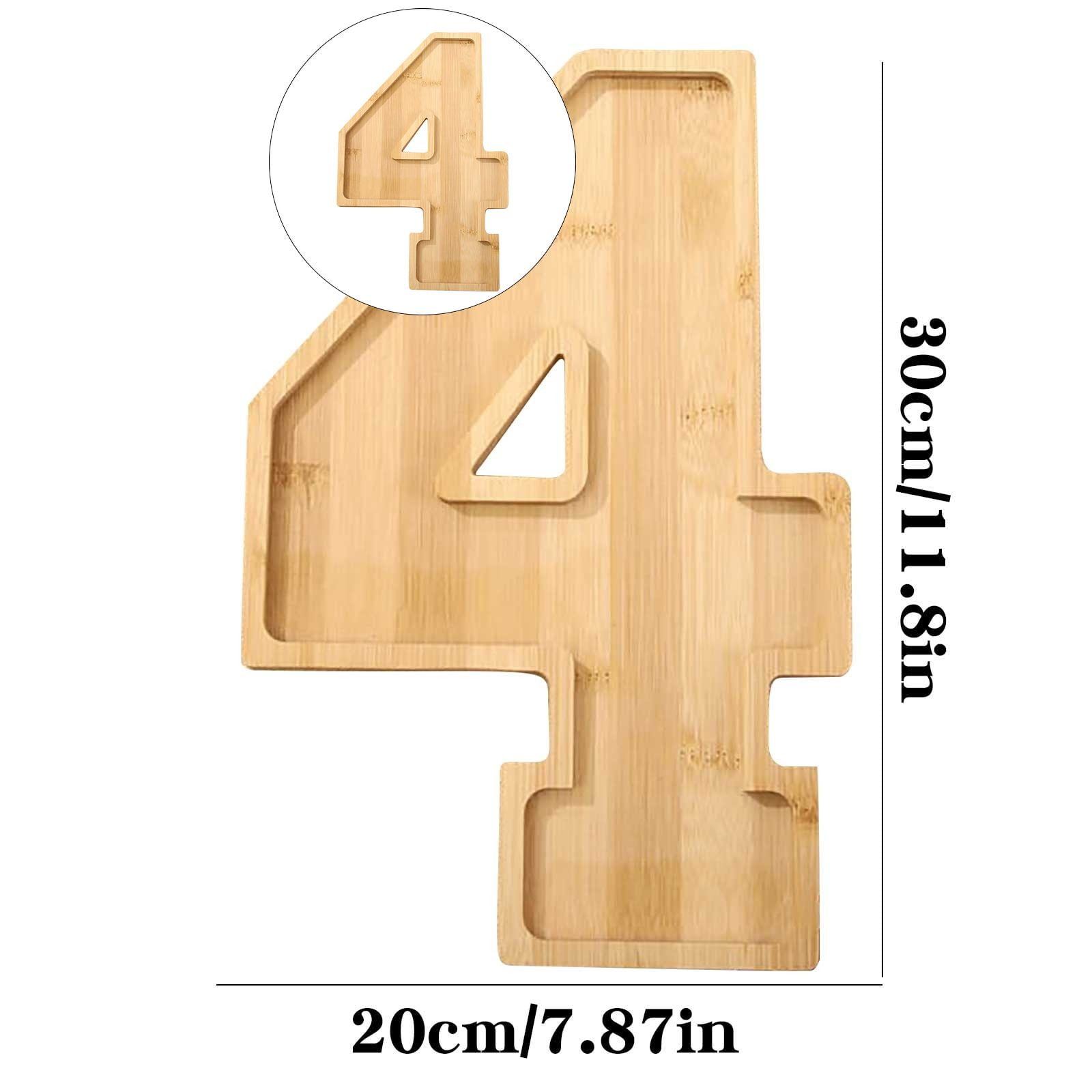 WNFJR Bamboo Wood Number Box, Wooden Charcuterie Number Fillable Board ...