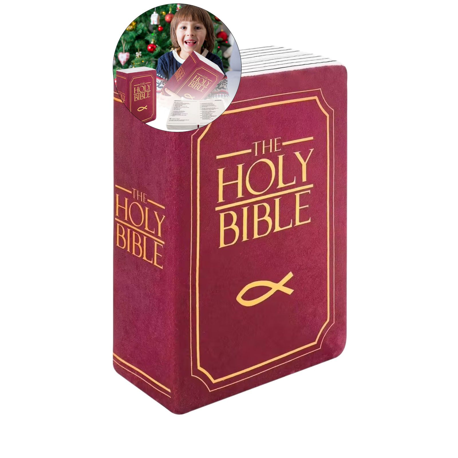 WNFJR Bible Pillow, Christmas Bible Pillow Book Plush That Opens, Holy ...